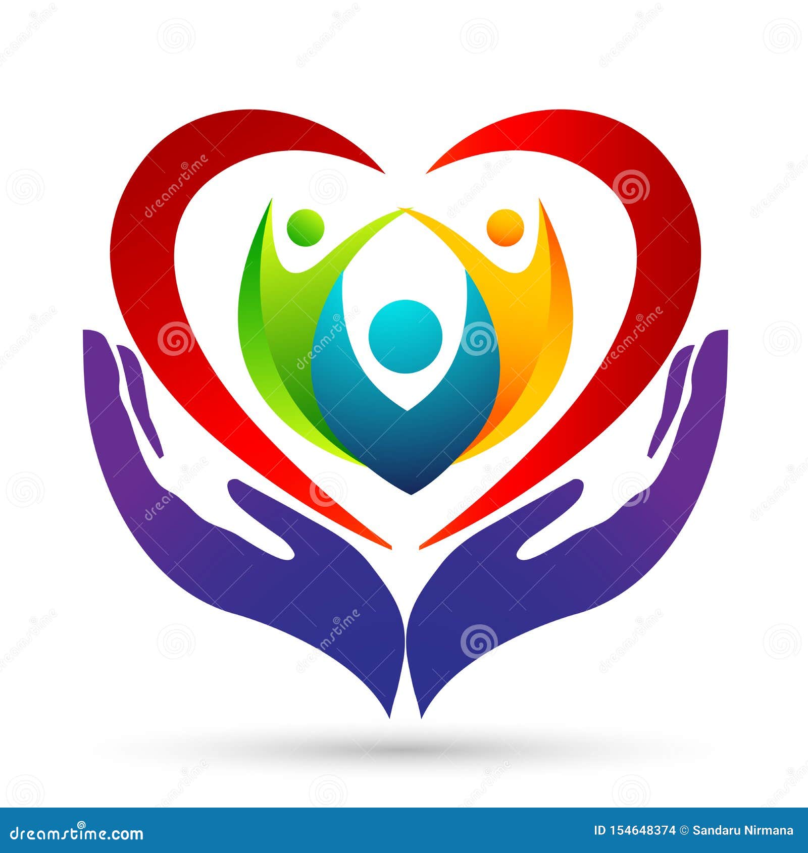 Family Union In A Heart Shape Logo Cartoon Vector | CartoonDealer.com ...