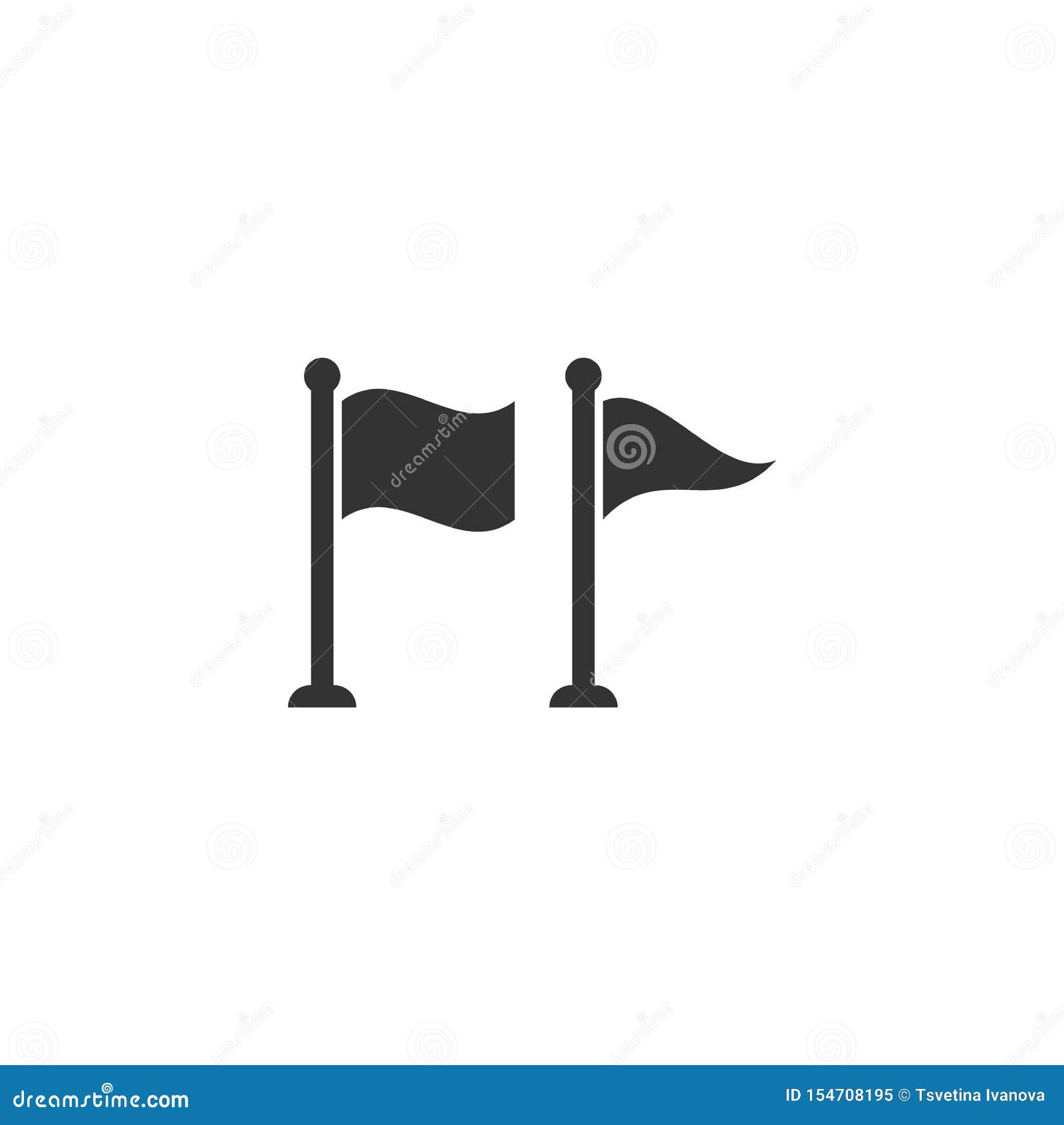 Flag Waving Simple Black Vector Icon Set. Stock Vector - Illustration ...