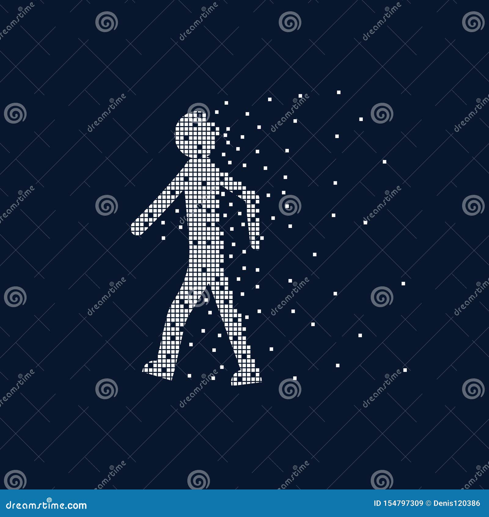 Man of pixels stock illustration. Illustration of mosaic - 154797309