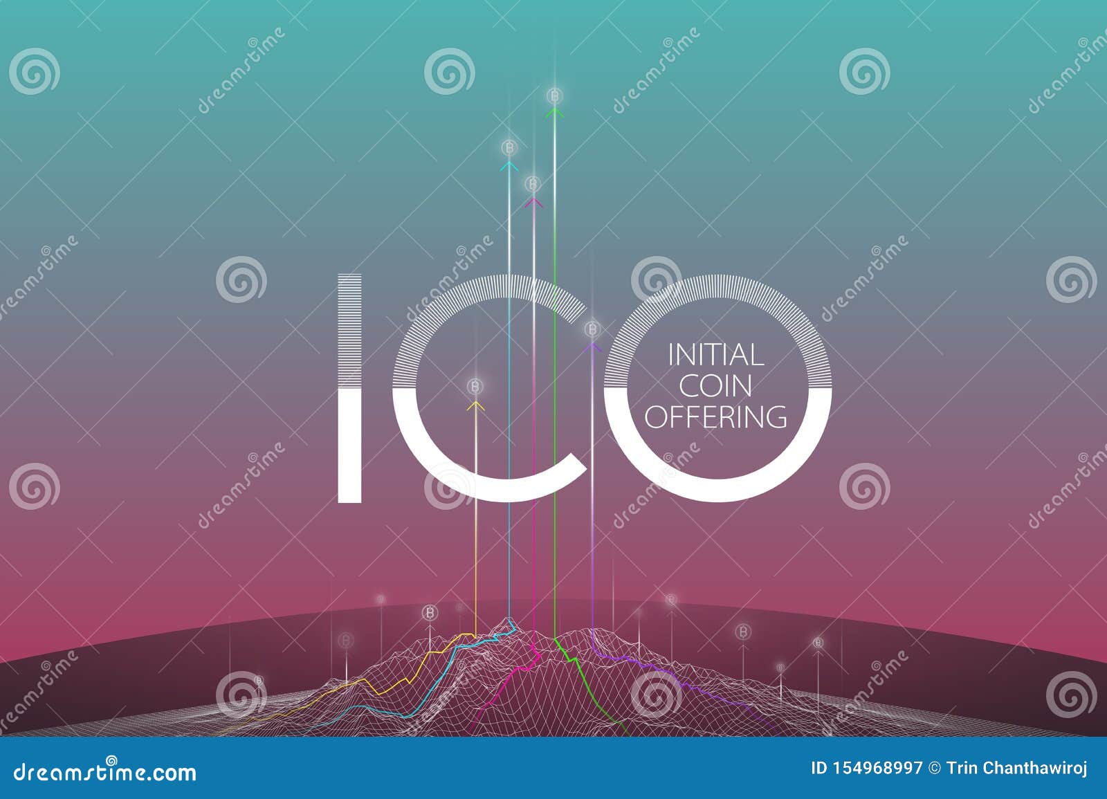 ICO INITIAL COIN OFFERING , Crypto Currency Technology. Stock ...