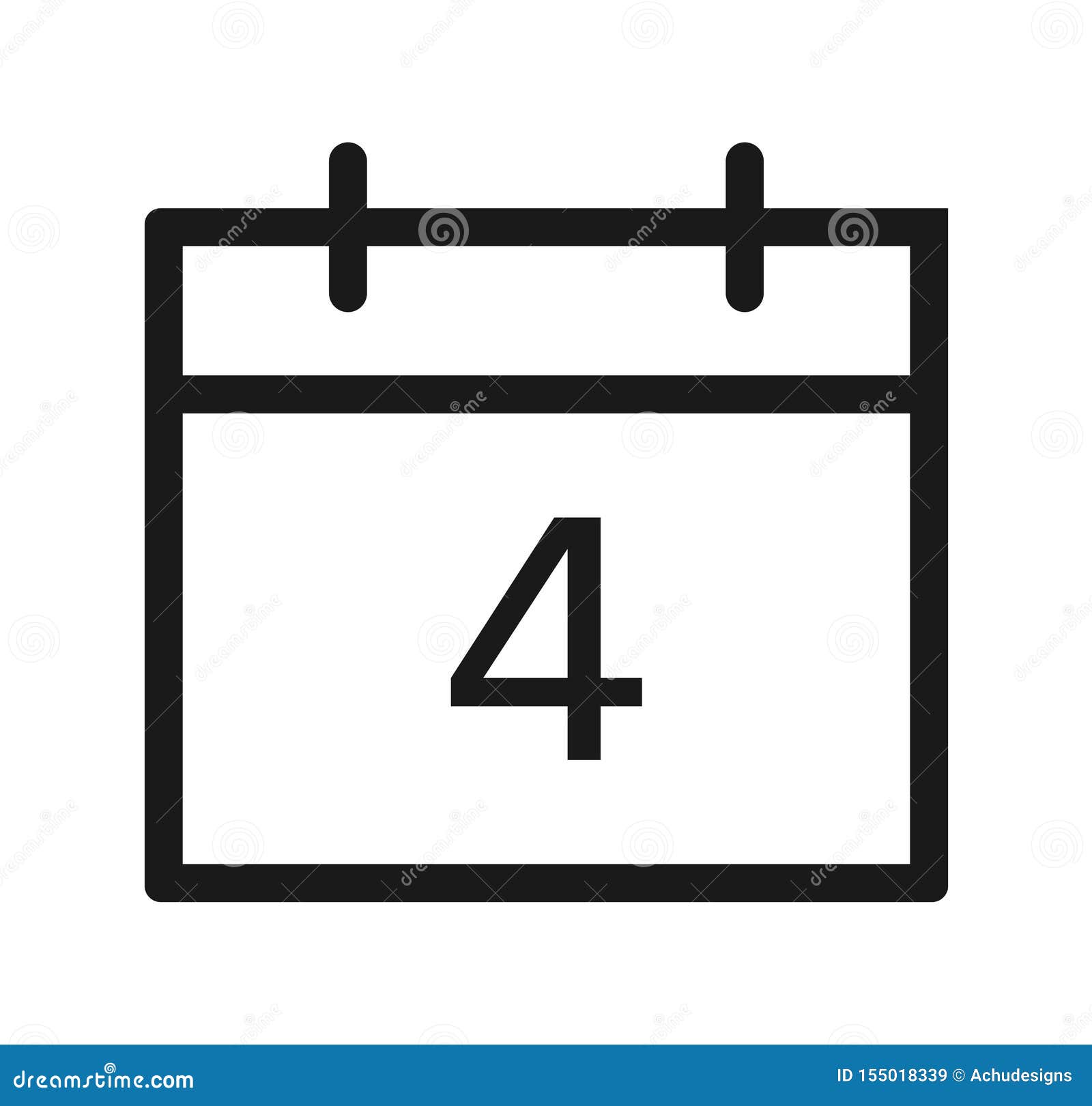 Calendar icon date four stock vector. Illustration of deadline - 155018339