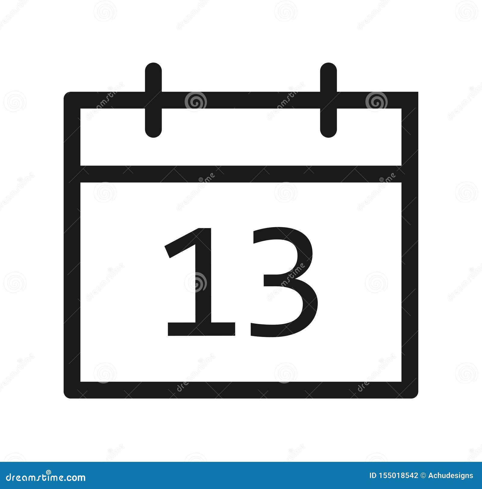 Calendar Icon Date Thirteen Stock Vector - Illustration of element ...