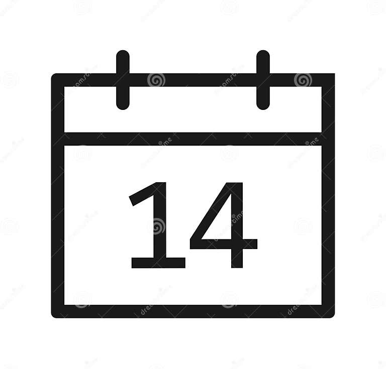 Calendar Icon Date Fourteen Stock Vector - Illustration of christmas ...