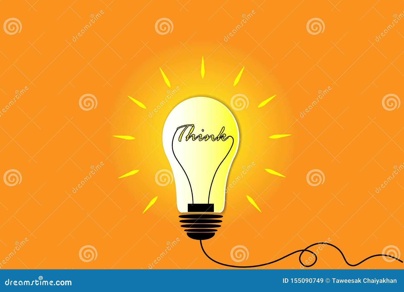 Lamp in Different Thinking Concept, Think Lamp Stock Illustration ...