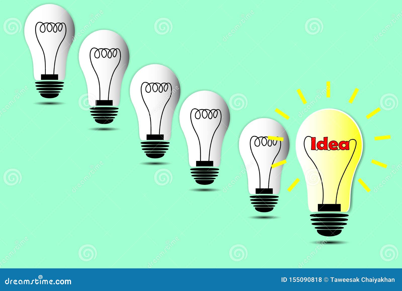Thinking, Lamp in Different Thinking Concept Stock Illustration ...