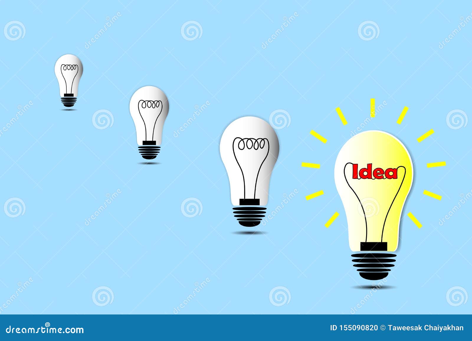 Leader Lamp in Different Thinking Concept Stock Illustration ...