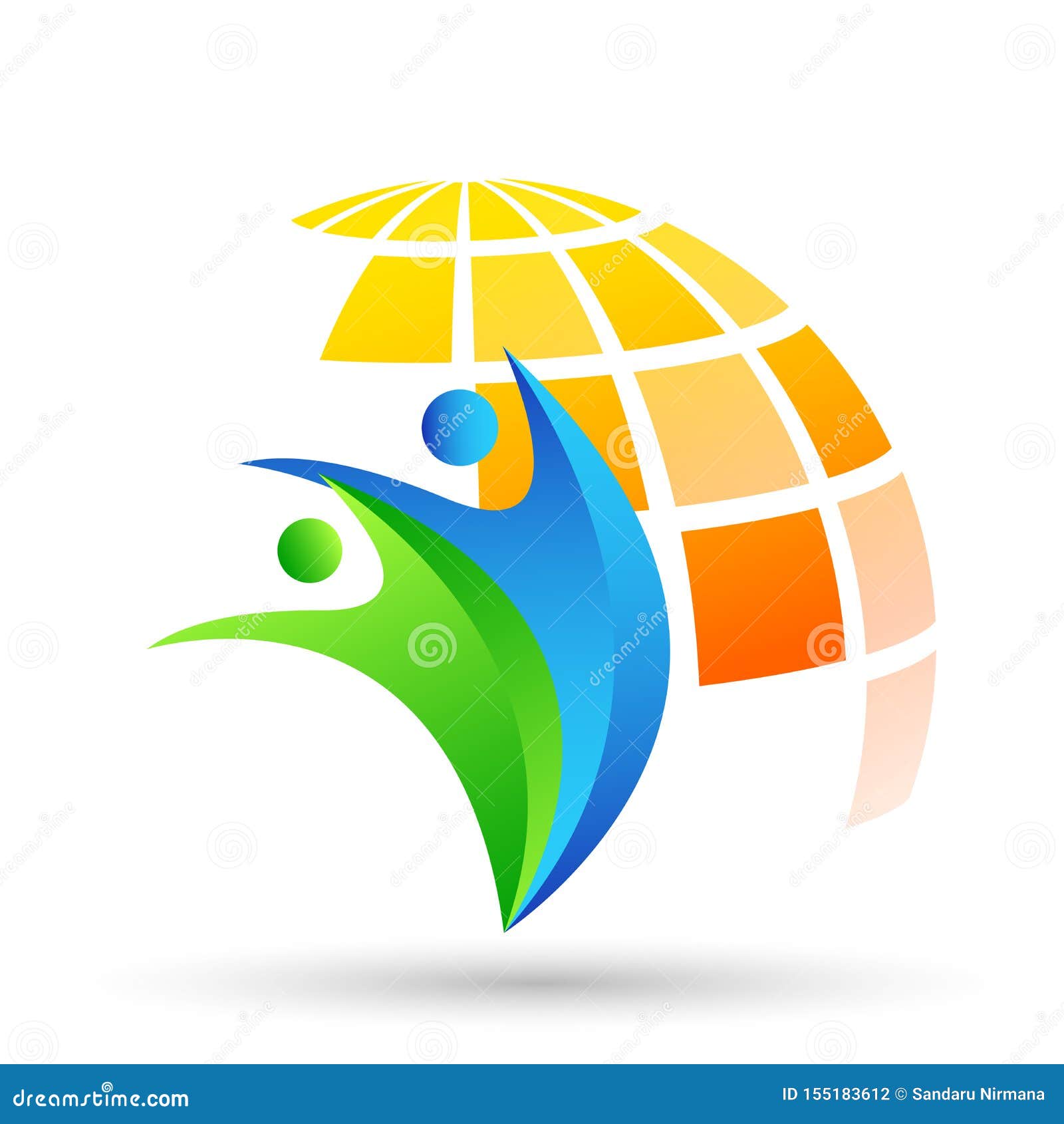 Abstract Globe World Business People Report Wellness Together Logo Icon ...