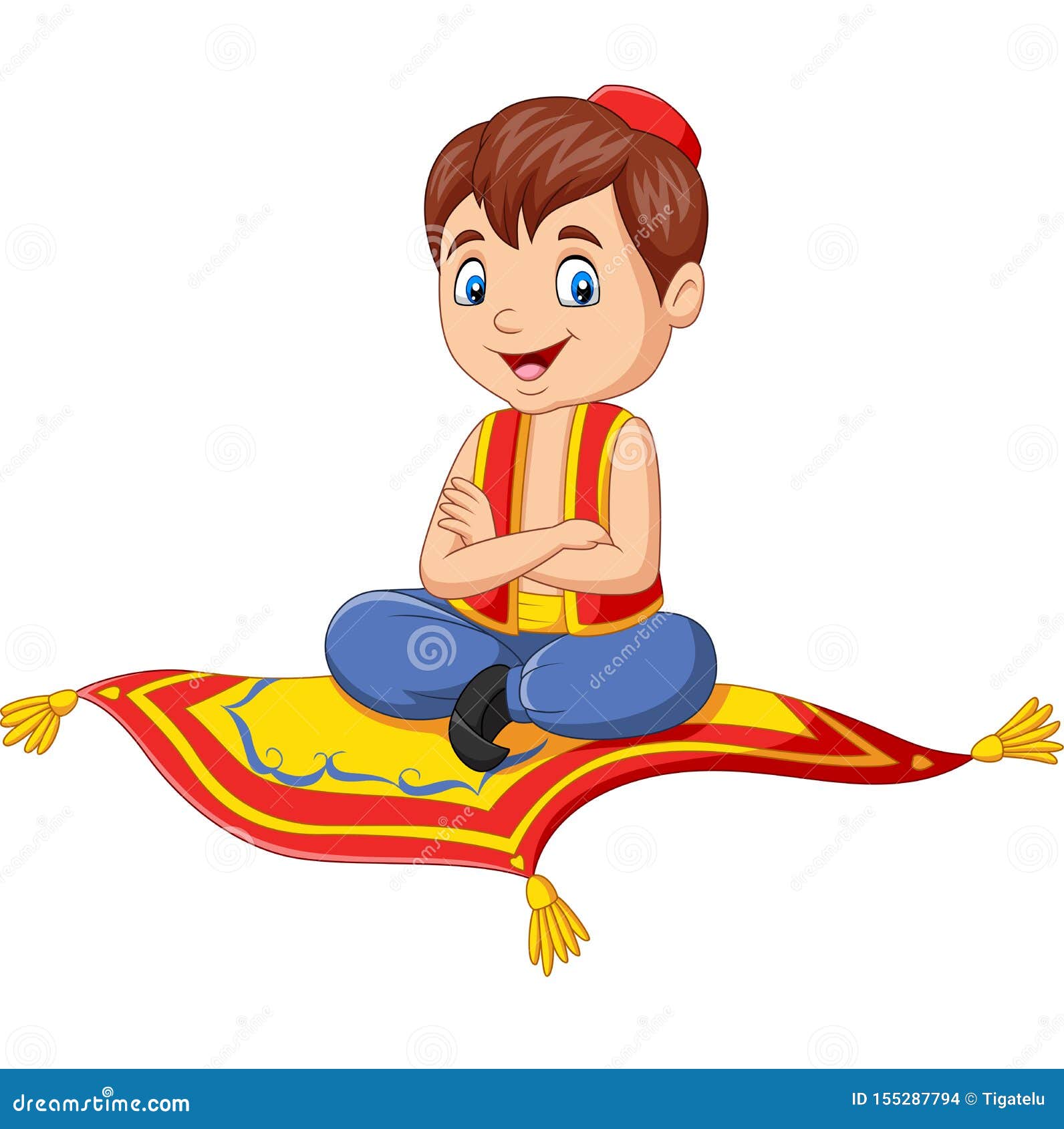 Aladdin Flying On A Magic Carpet Cartoon Vector | CartoonDealer.com ...