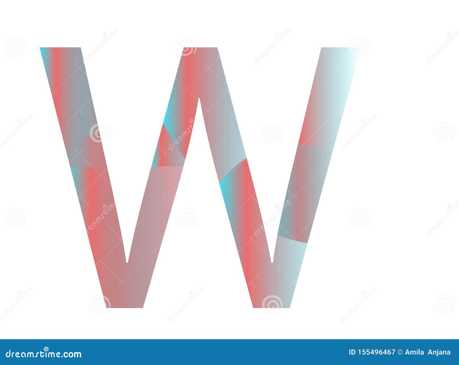 Beautiful 2 Color Logo W Word Stock Illustration - Illustration of blue ...