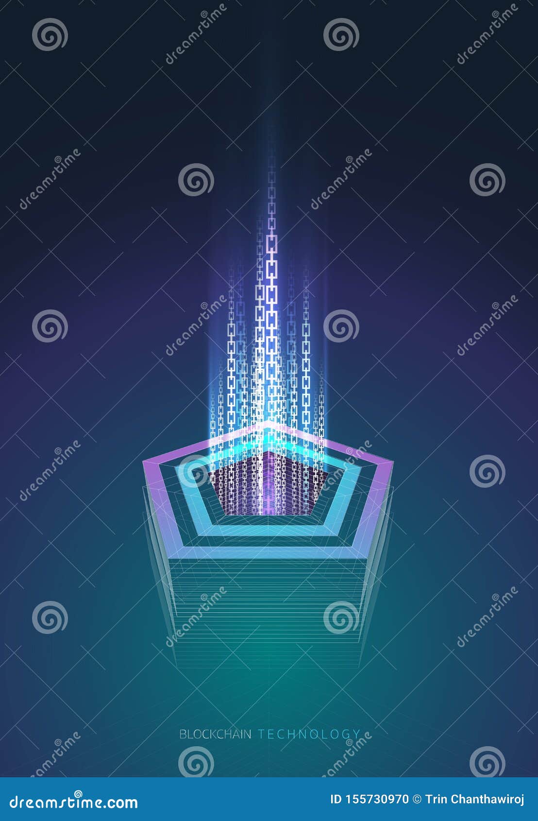 Pentagon Chain Symbolic Concept Design Stock Illustration ...