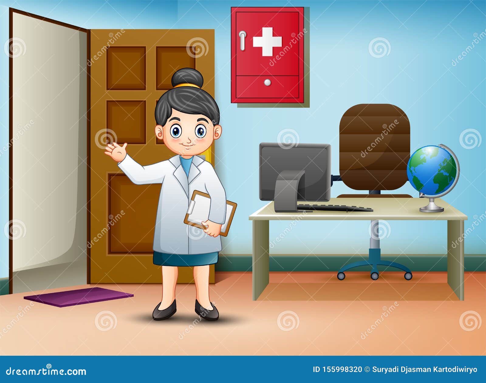 Female Doctor Holding a Medical Prescription Stock Vector ...