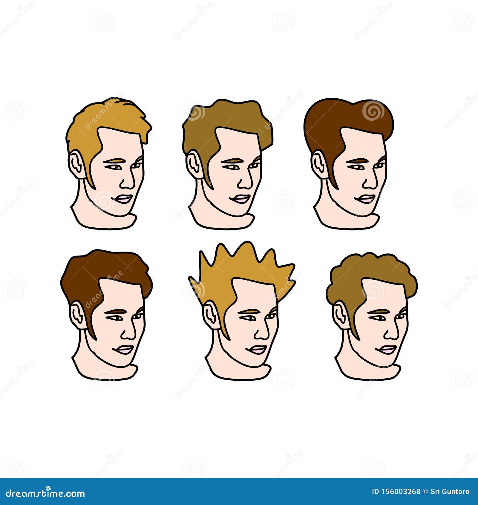 Cool and Professional Male Faces Stock Illustration - Illustration of ...