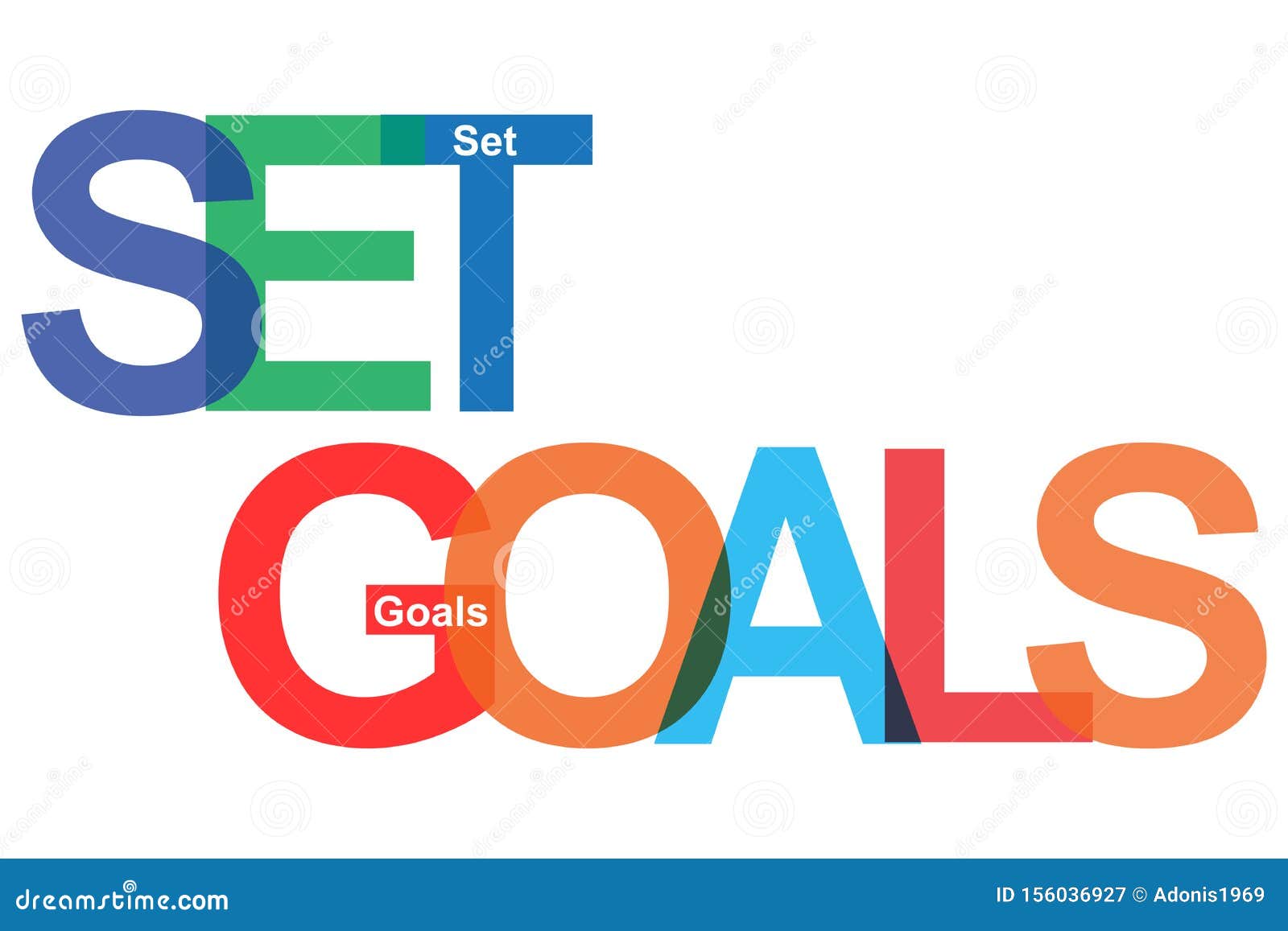 Colorful Set Goals on White Stock Illustration - Illustration of ...