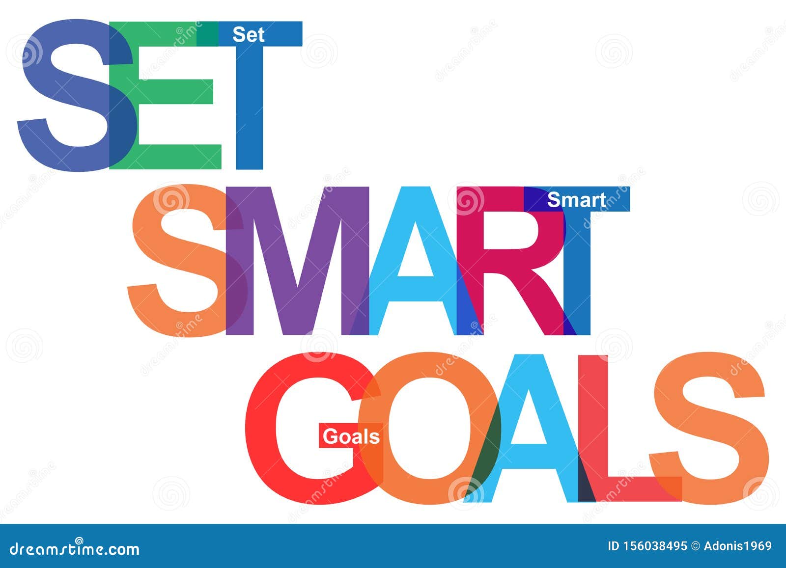 Colorful Set Smart Goals on White Stock Illustration - Illustration of ...