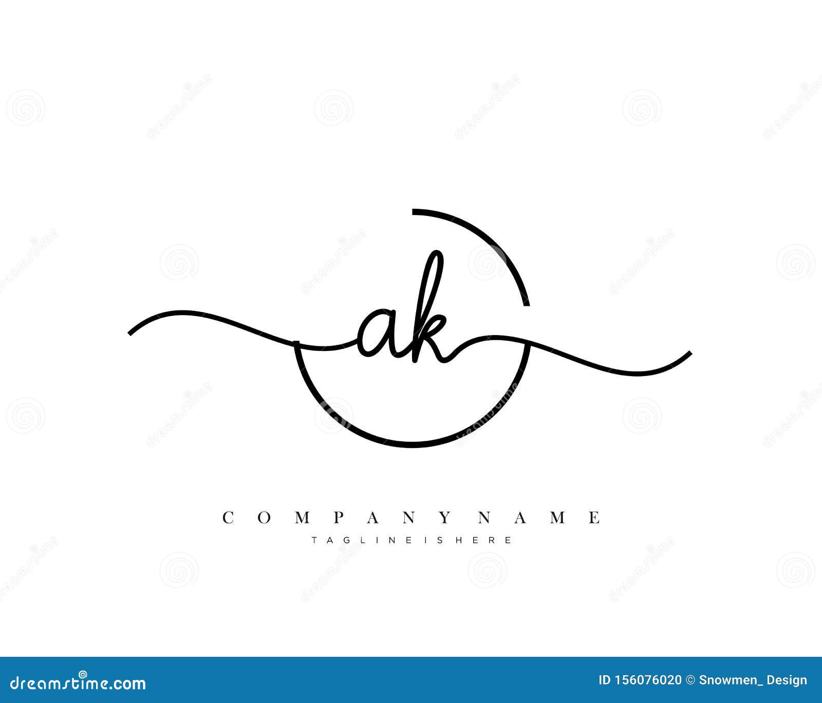 AK Initial Handwriting Logo Template Vector. Stock Vector ...