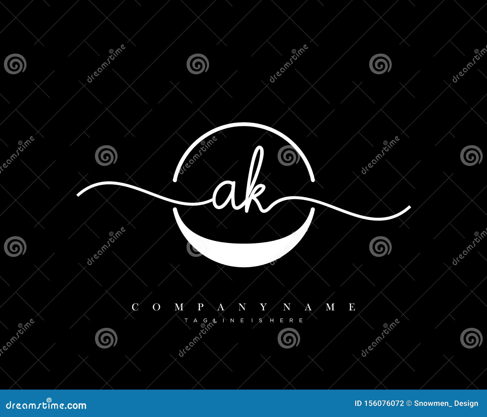 AK Initial Handwriting Logo Template Vector. Stock Vector ...
