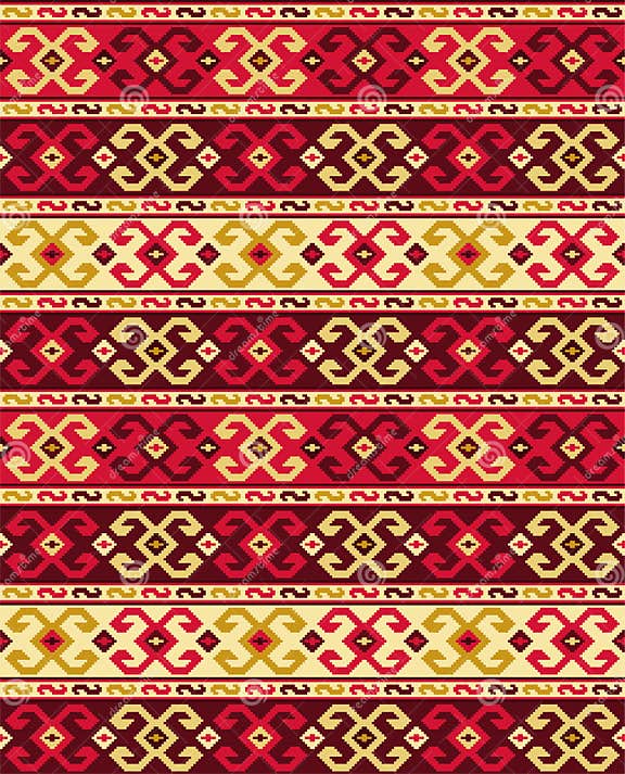 Seamless Geometric Pattern, Georgian Ethnic Pattern Stock Vector ...