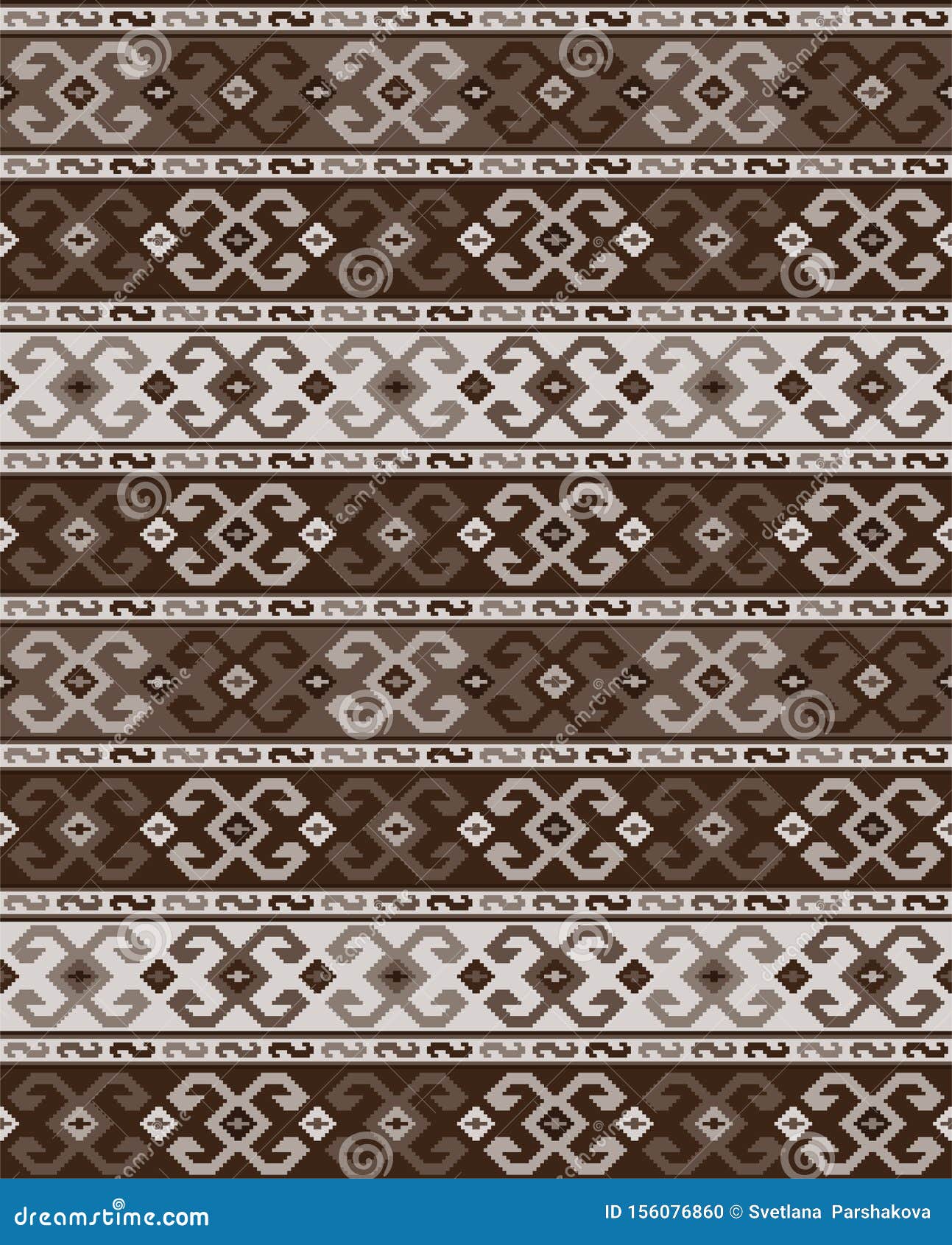 Seamless Geometric Pattern, Georgian Ethnic Pattern. Stock Vector ...