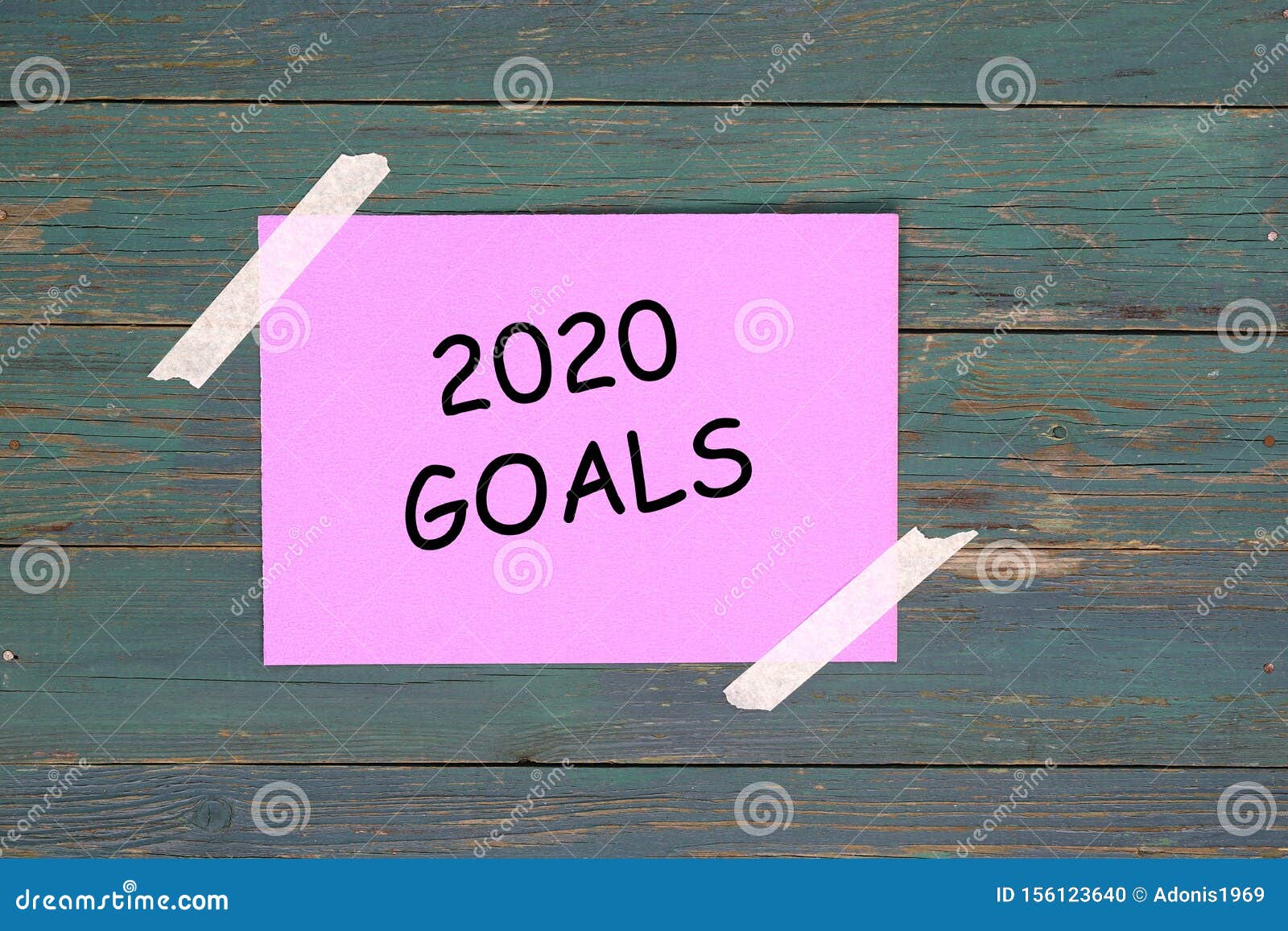 2020 goals on pink paper stock illustration. Illustration of fiscal ...