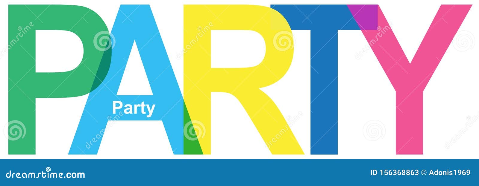 Colorful party word stock illustration. Illustration of vector - 156368863