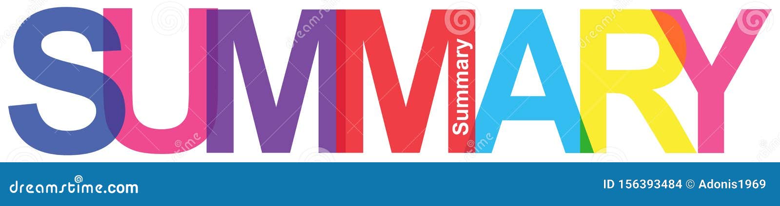 Colorful summary on white stock illustration. Illustration of ...