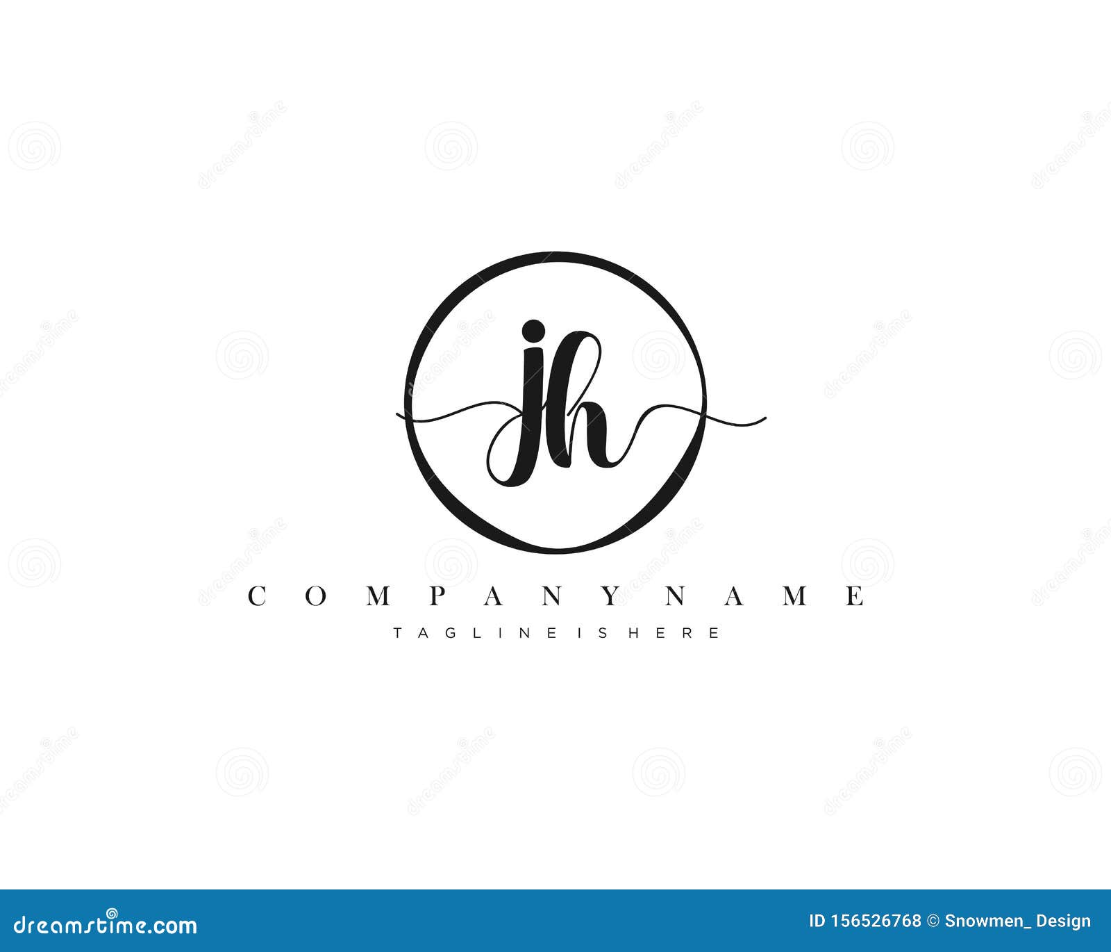 JH Initial Handwriting Logo Template Vector. Stock Vector ...