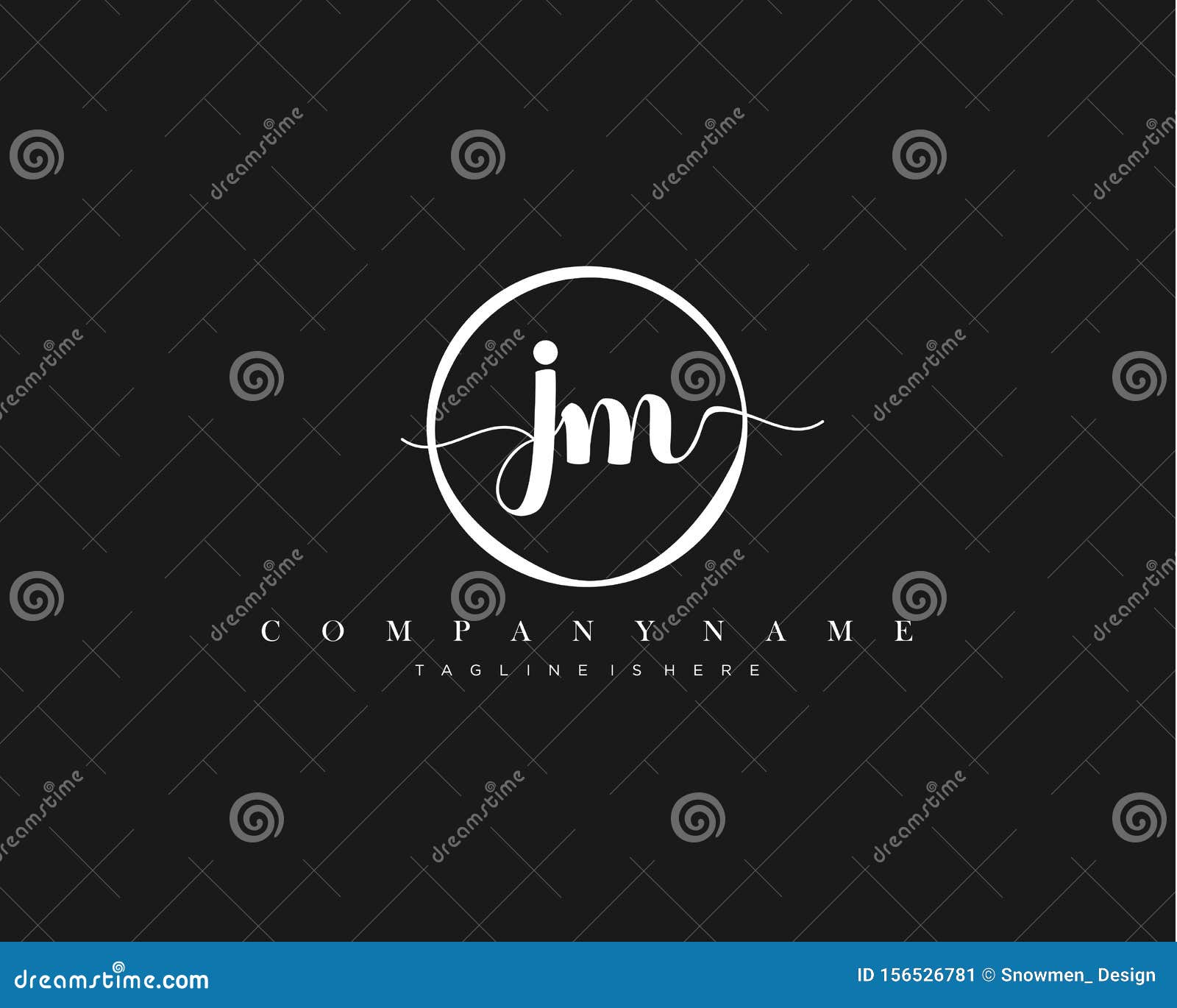 JM Initial Handwriting Logo Template Vector. Stock Vector ...