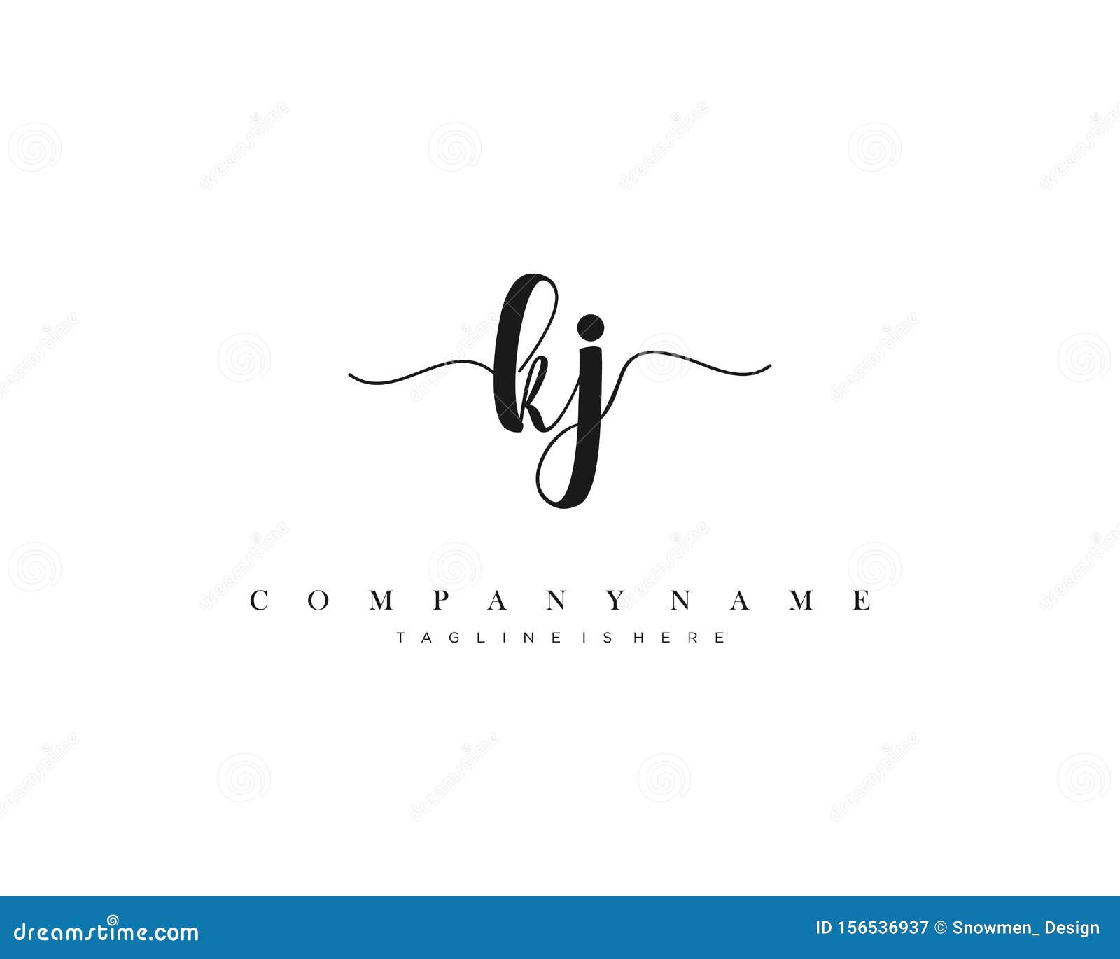 KJ Initial Handwriting Logo Template Vector. Stock Vector ...