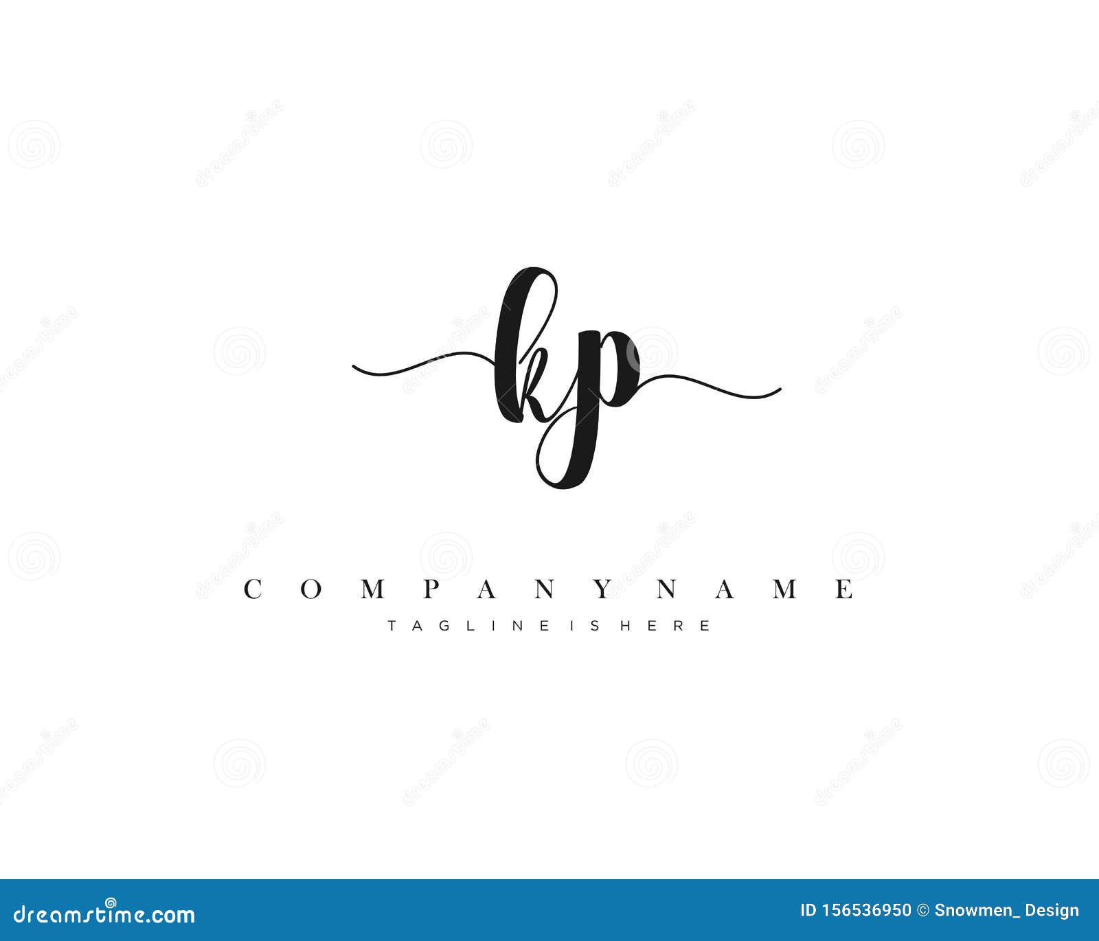 KP Initial Handwriting Logo Template Vector. Stock Vector ...