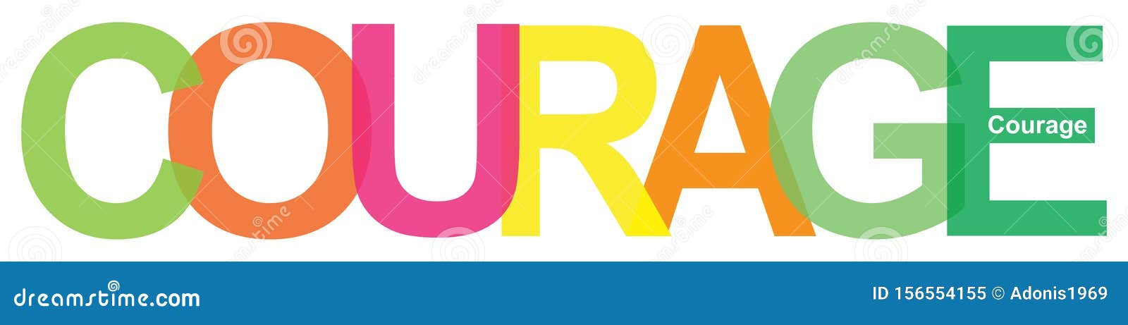 Colorful courage on white stock illustration. Illustration of colorful ...