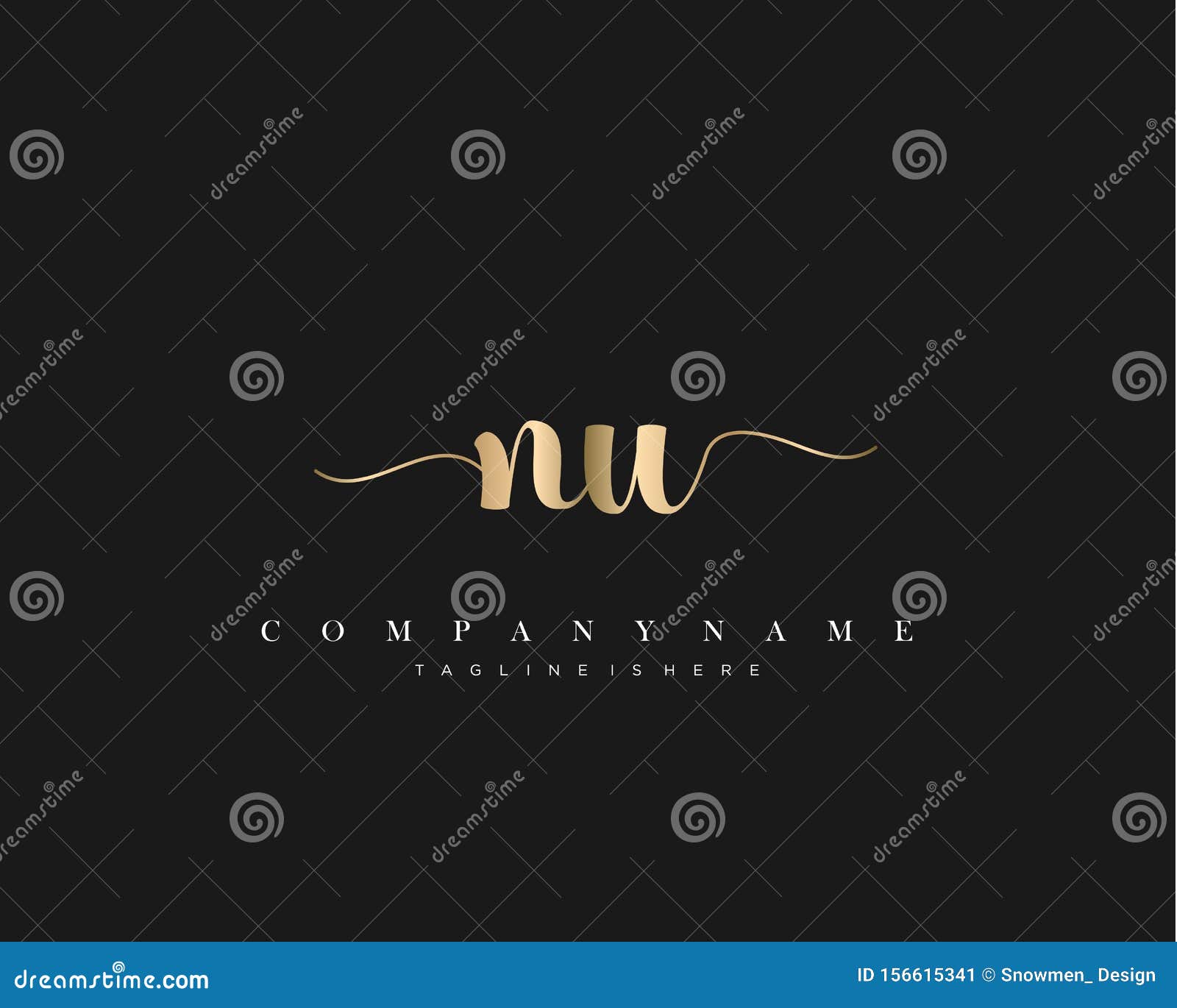 NU Initial Handwriting Logo Template Vector. Stock Vector ...