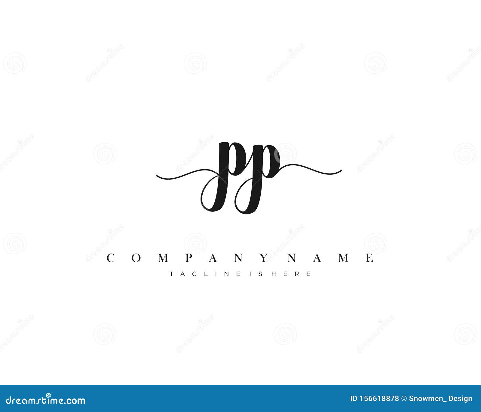 PP Initial Handwriting Logo Template Vector. Stock Vector ...