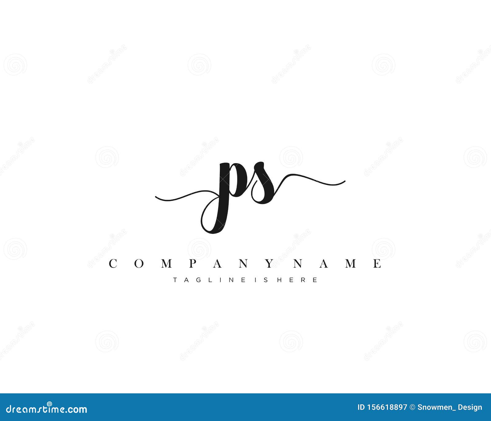 PS Initial Handwriting Logo Template Vector. Stock Vector ...
