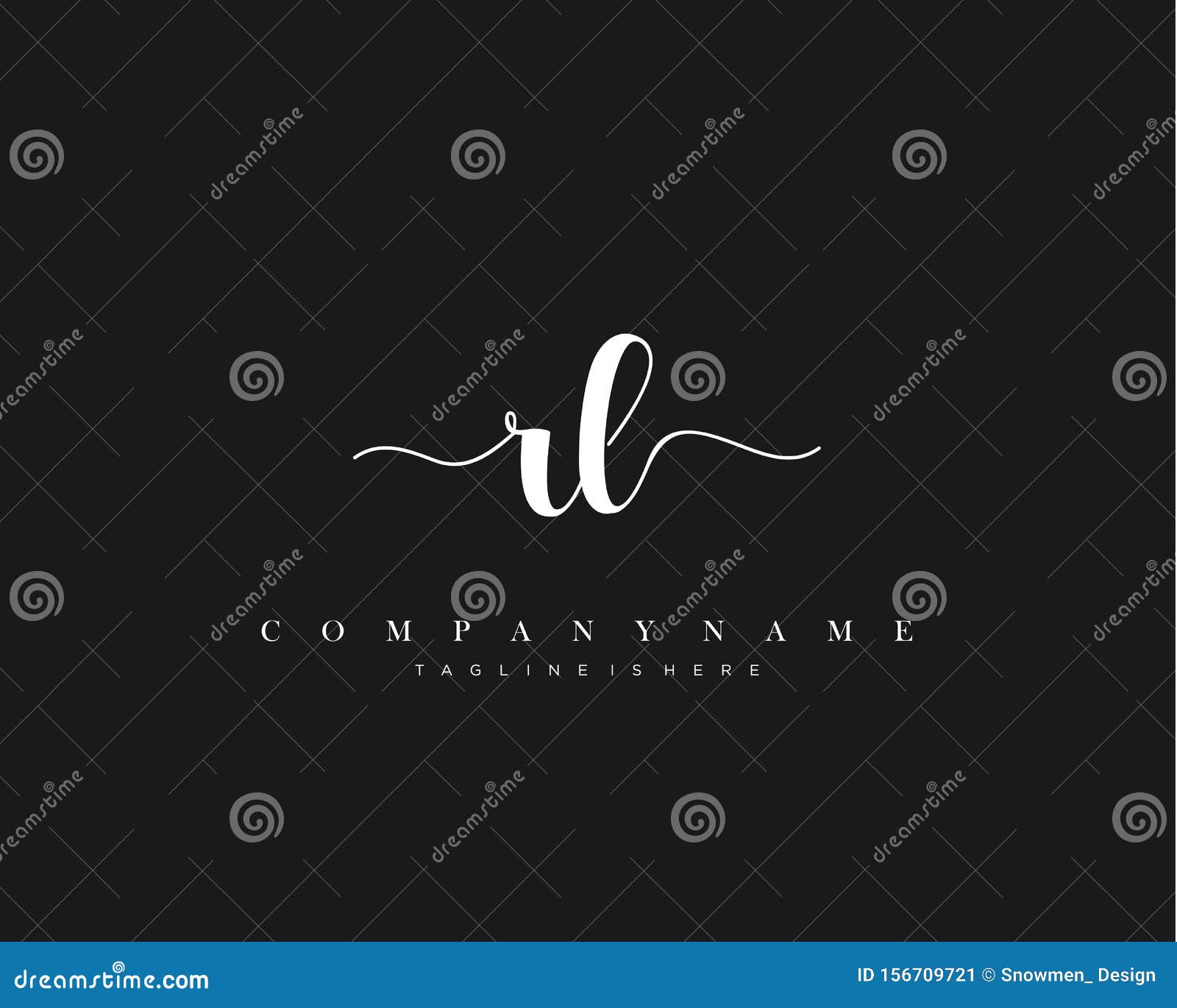 RL Initial Handwriting Logo Template Vector. Stock Vector ...