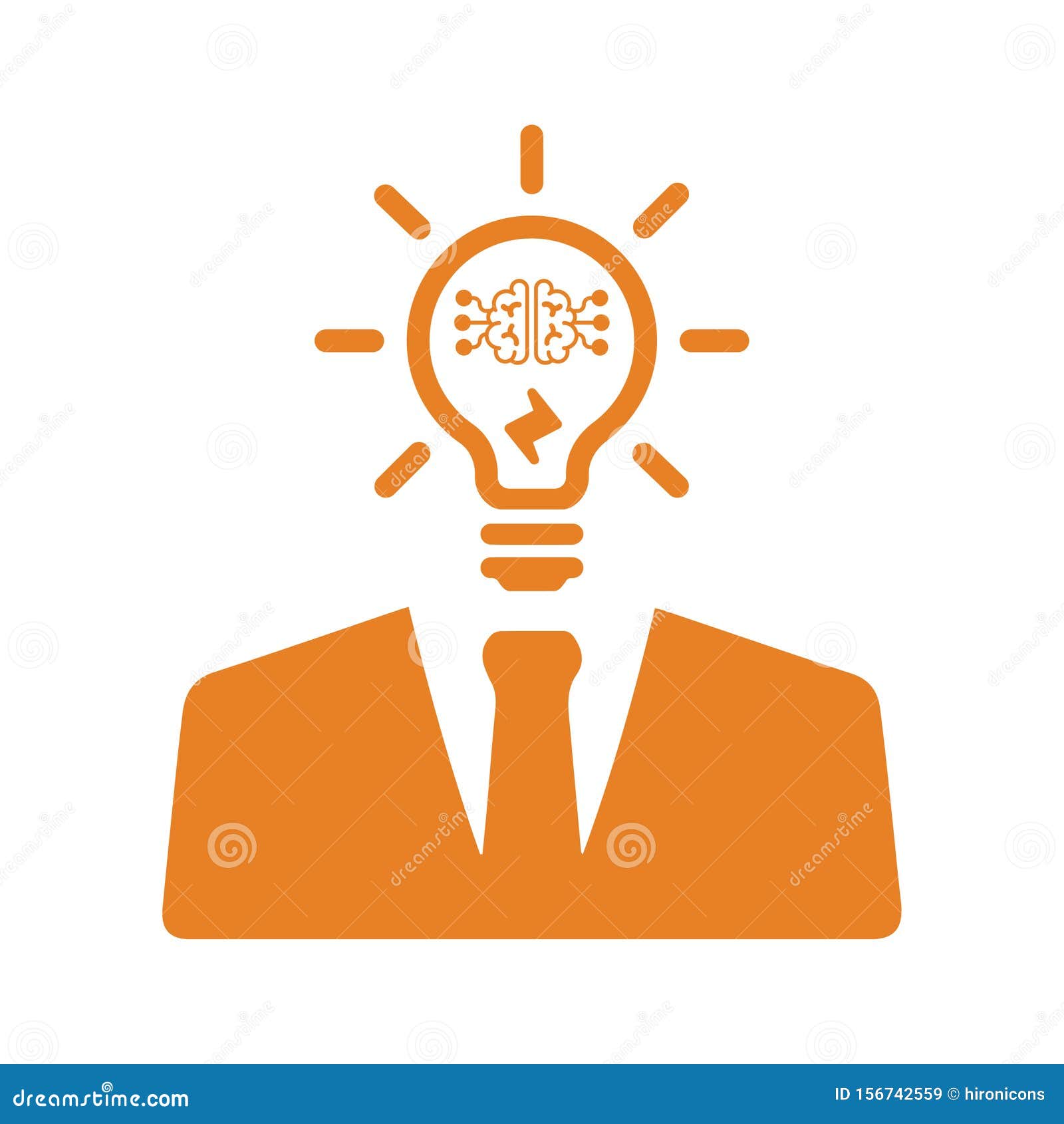 Business Thinking, Idea Generate, Smart Idea Icon Stock Illustration ...