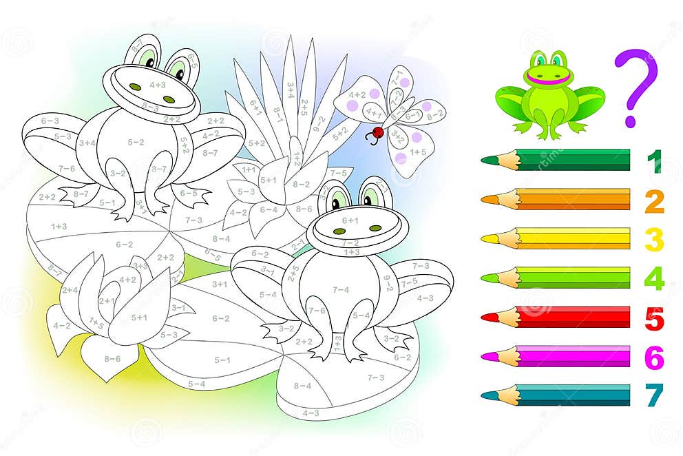 Math Education for Children. Coloring Book. Mathematical Exercises on ...