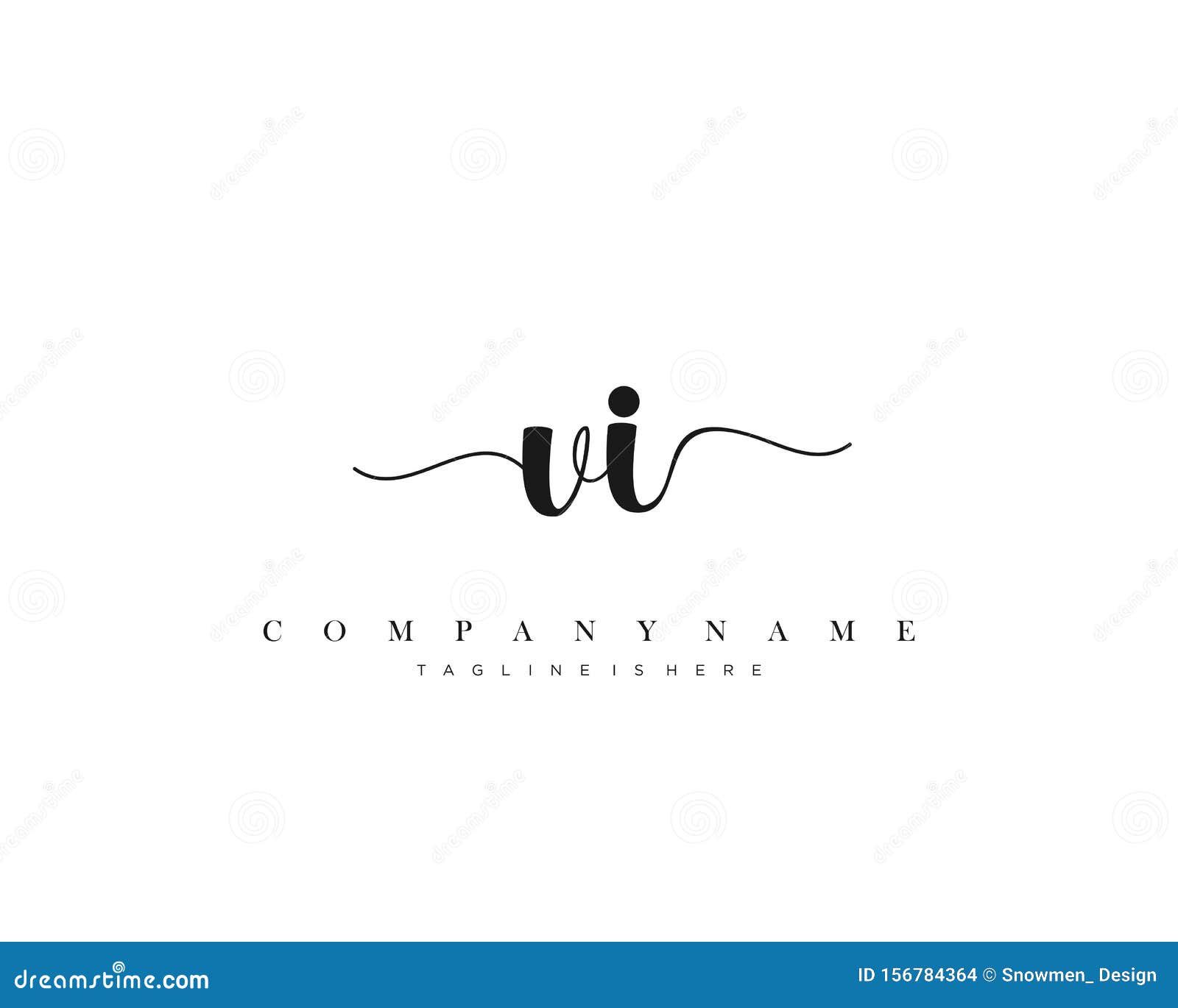 VI Initial Handwriting Logo Template Vector. Stock Vector ...