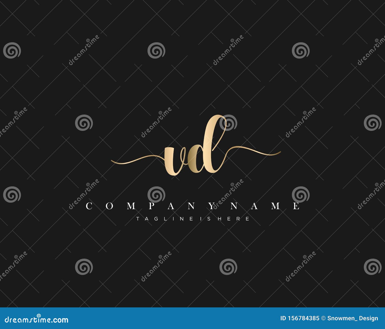 VD Initial Handwriting Logo Template Vector. Stock Vector ...