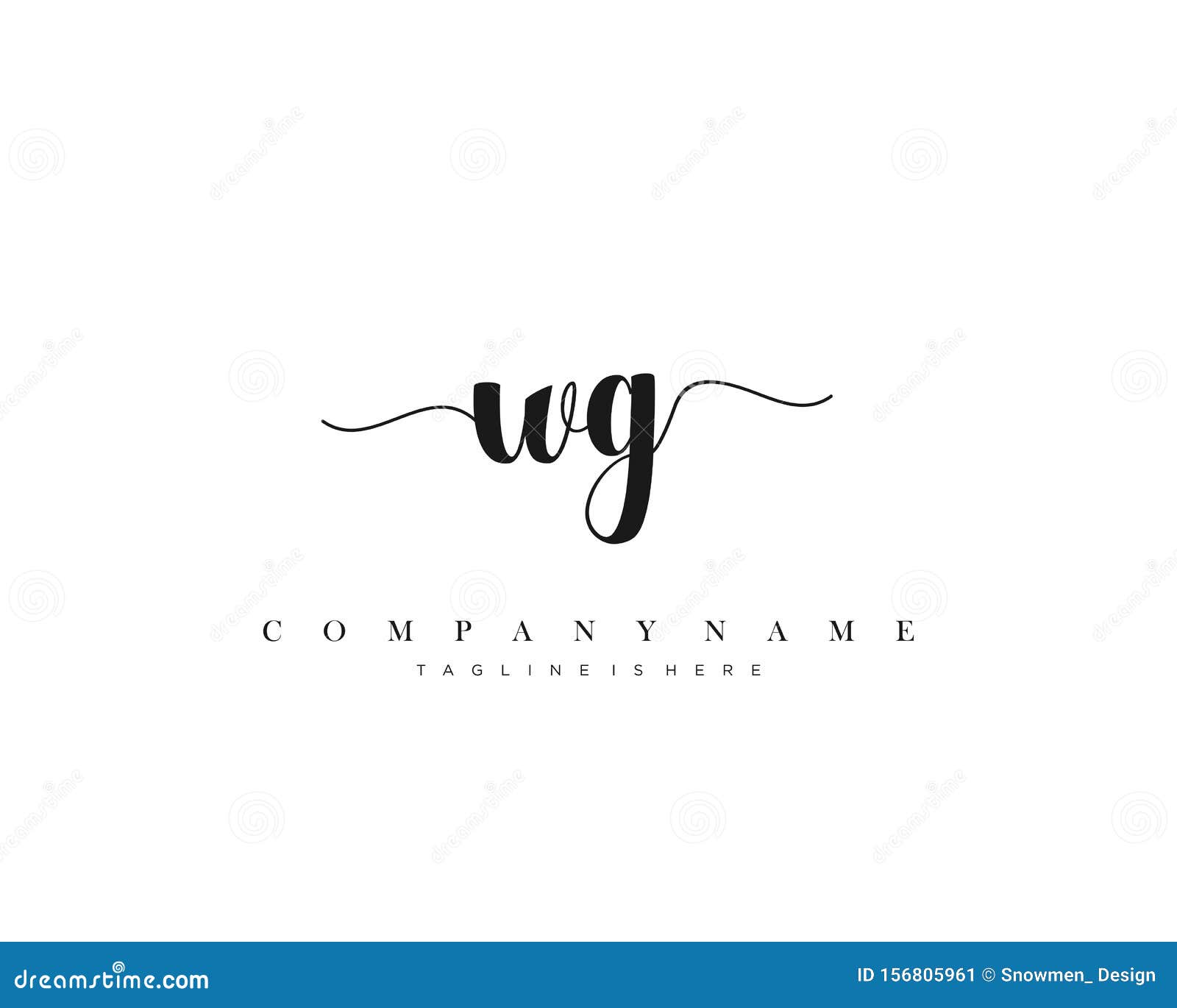 WG Initial Handwriting Logo Template Vector. Stock Vector ...