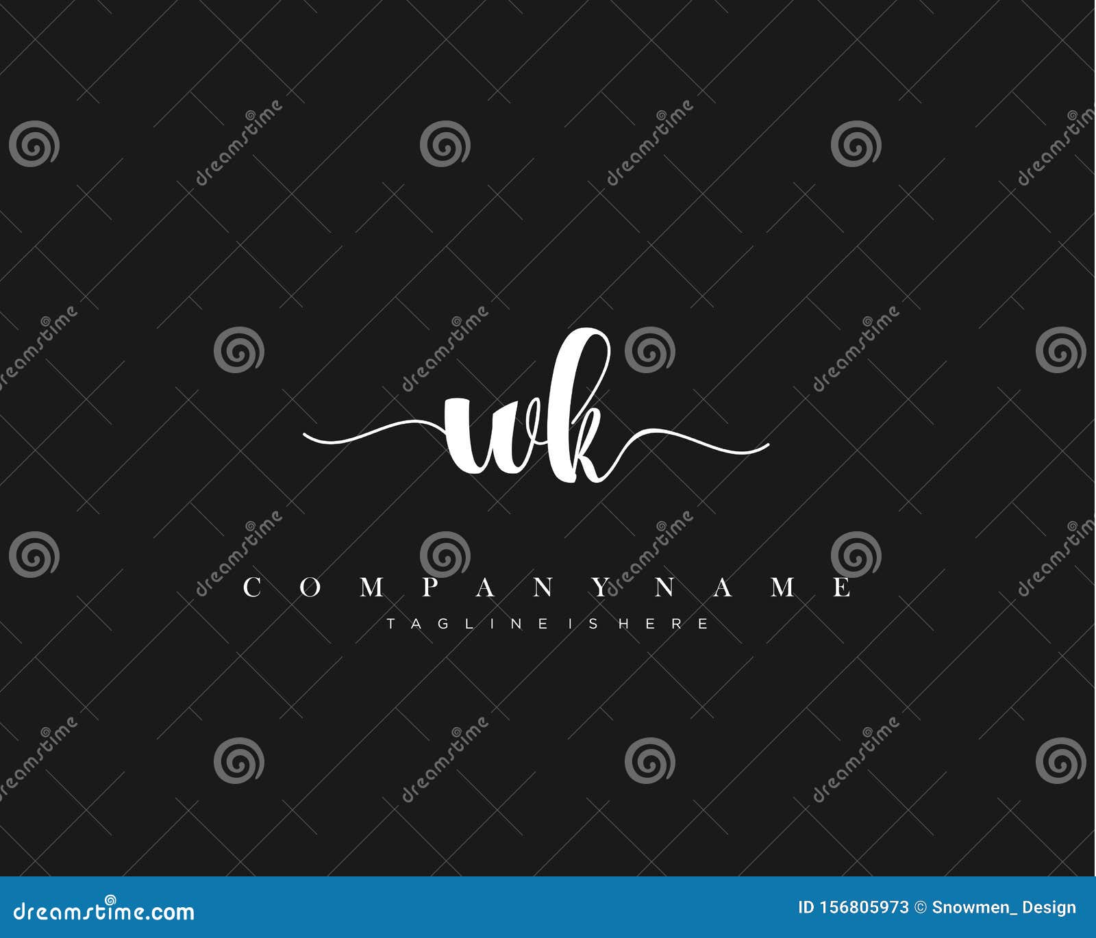 WK Initial Handwriting Logo Template Vector. Stock Vector ...