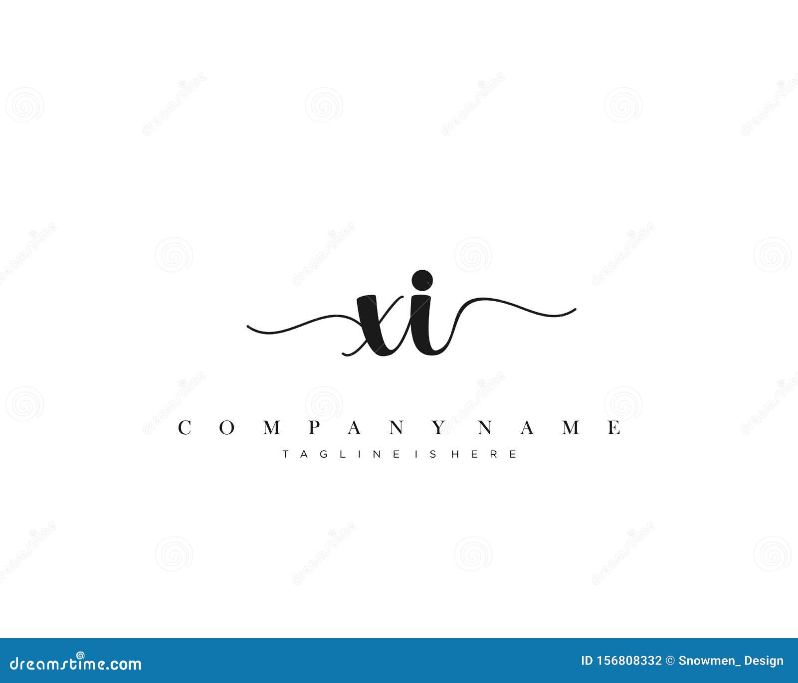 XI Initial Handwriting Logo Template Vector. Stock Vector ...