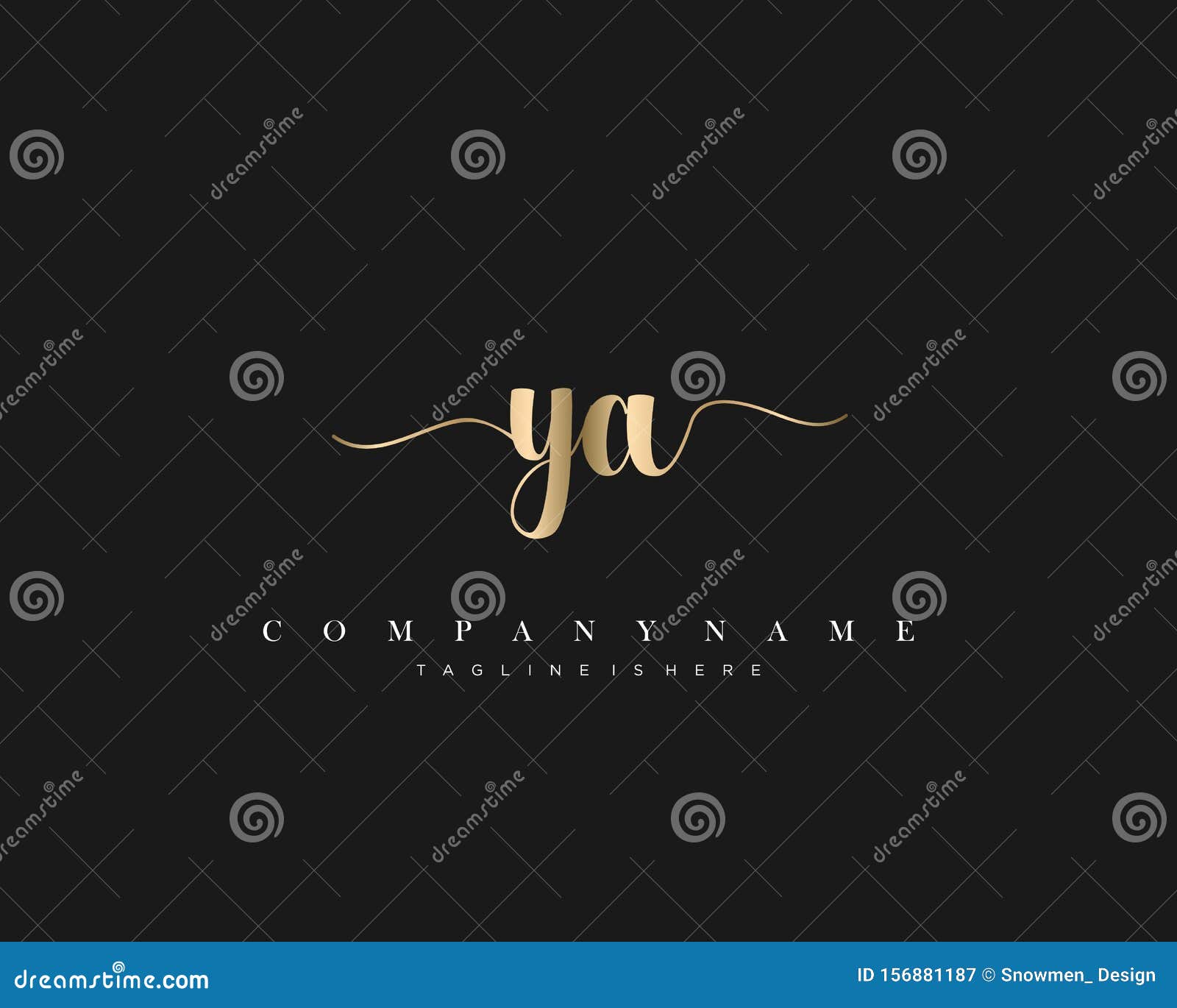 YA Initial Handwriting Logo Template Vector. Stock Illustration ...
