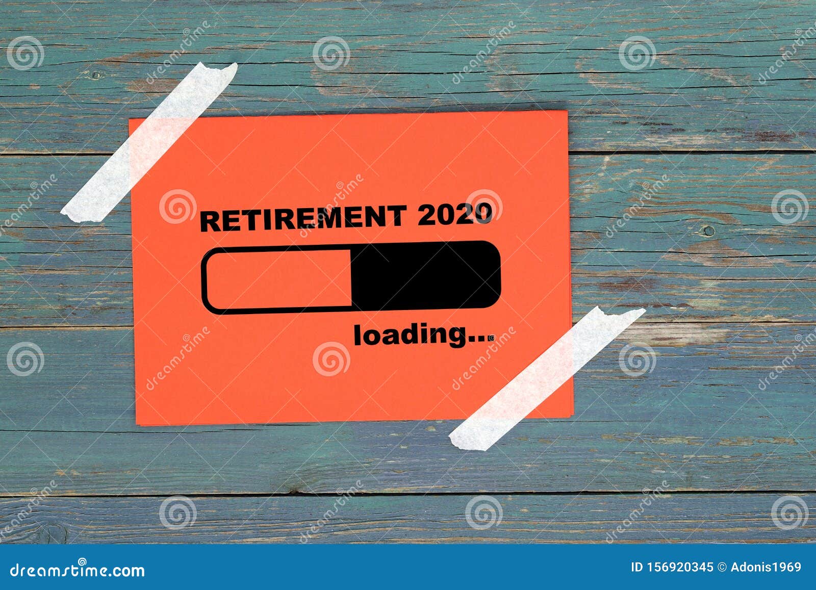Retirement Loading 2020 on Paper Stock Image - Image of security ...