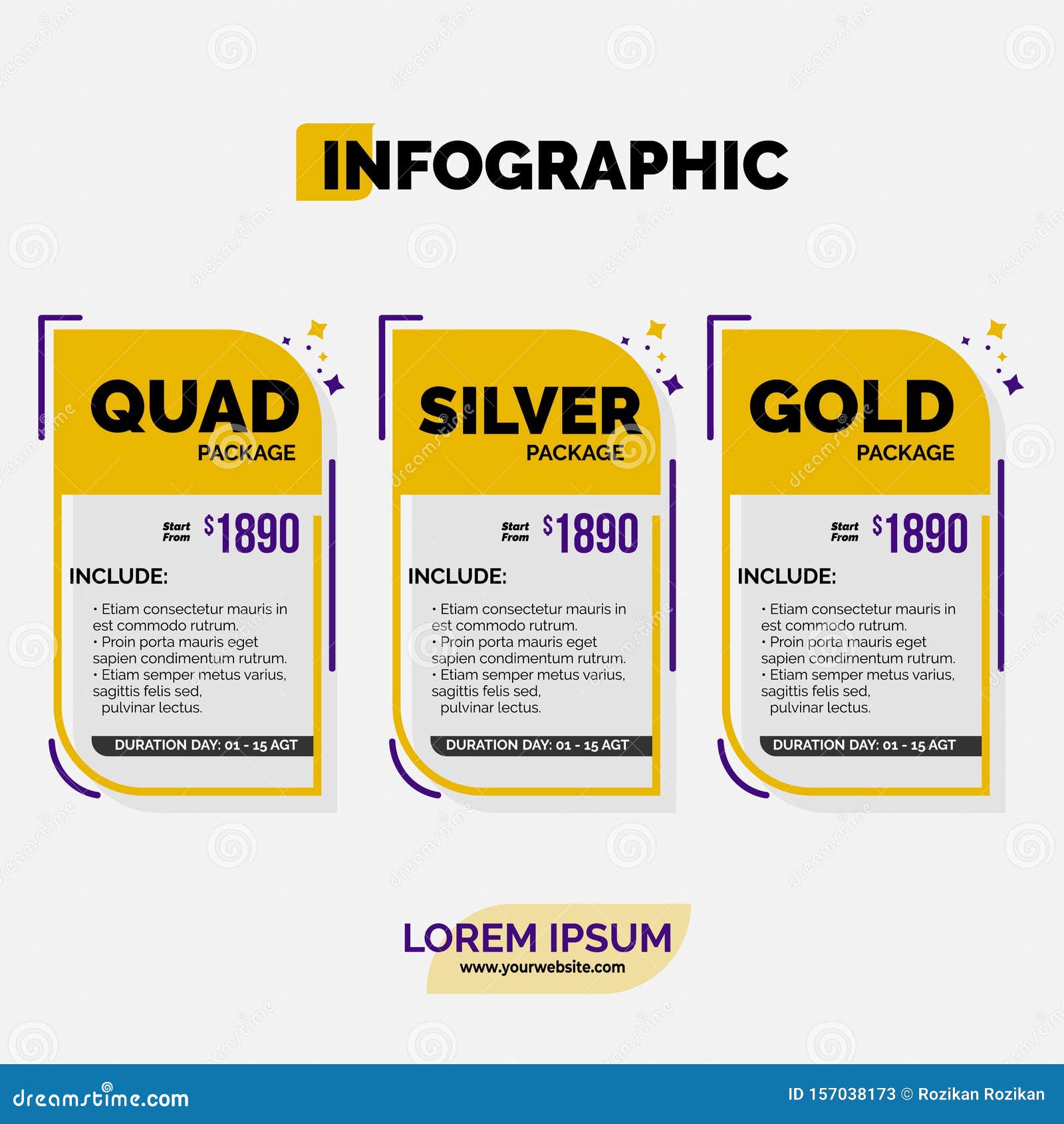 Infographic Element with Package or Options or Steps. Stock Vector ...