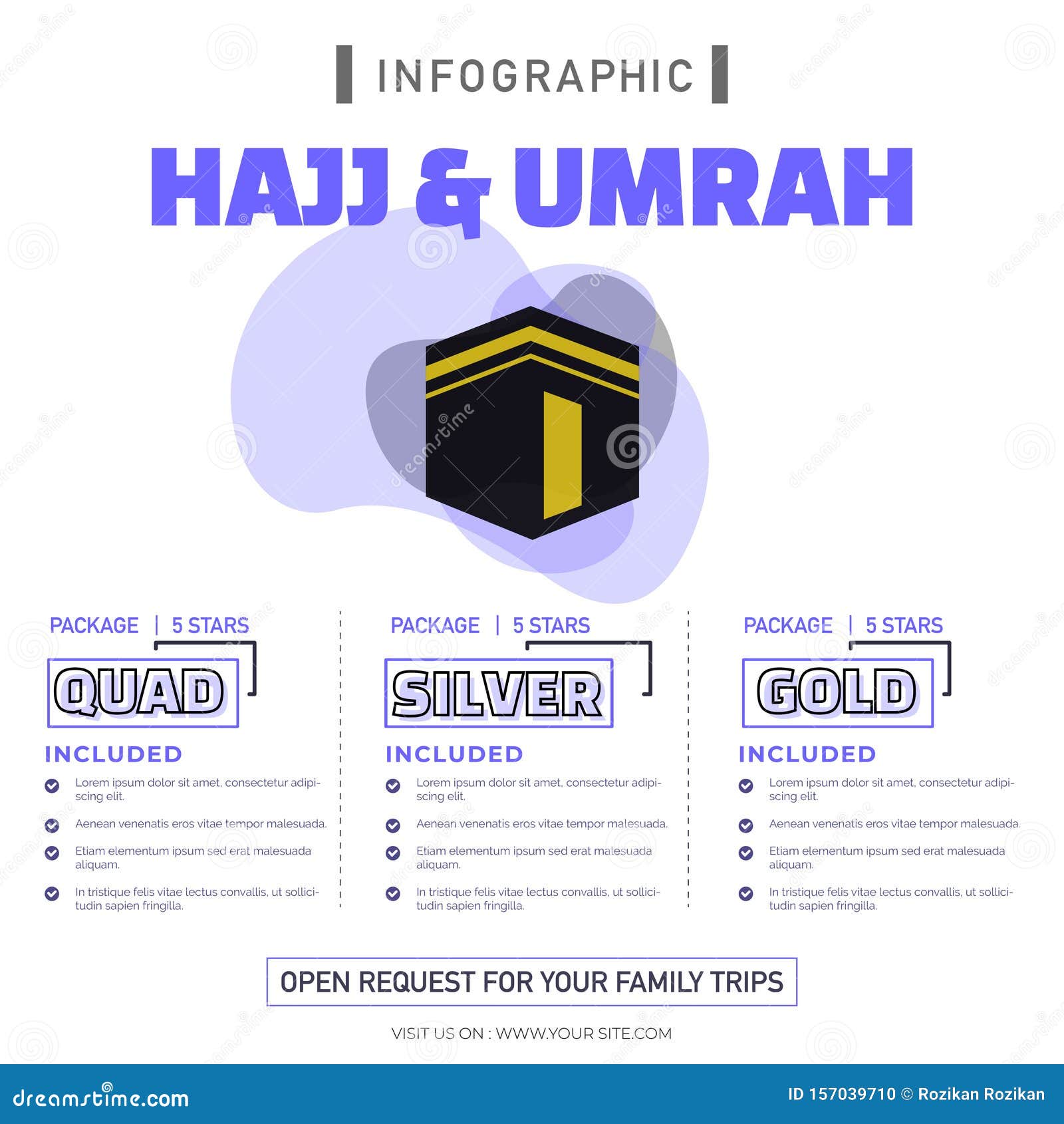 Hajj and Umrah, Info Graphic Offers Stock Vector - Illustration of ...