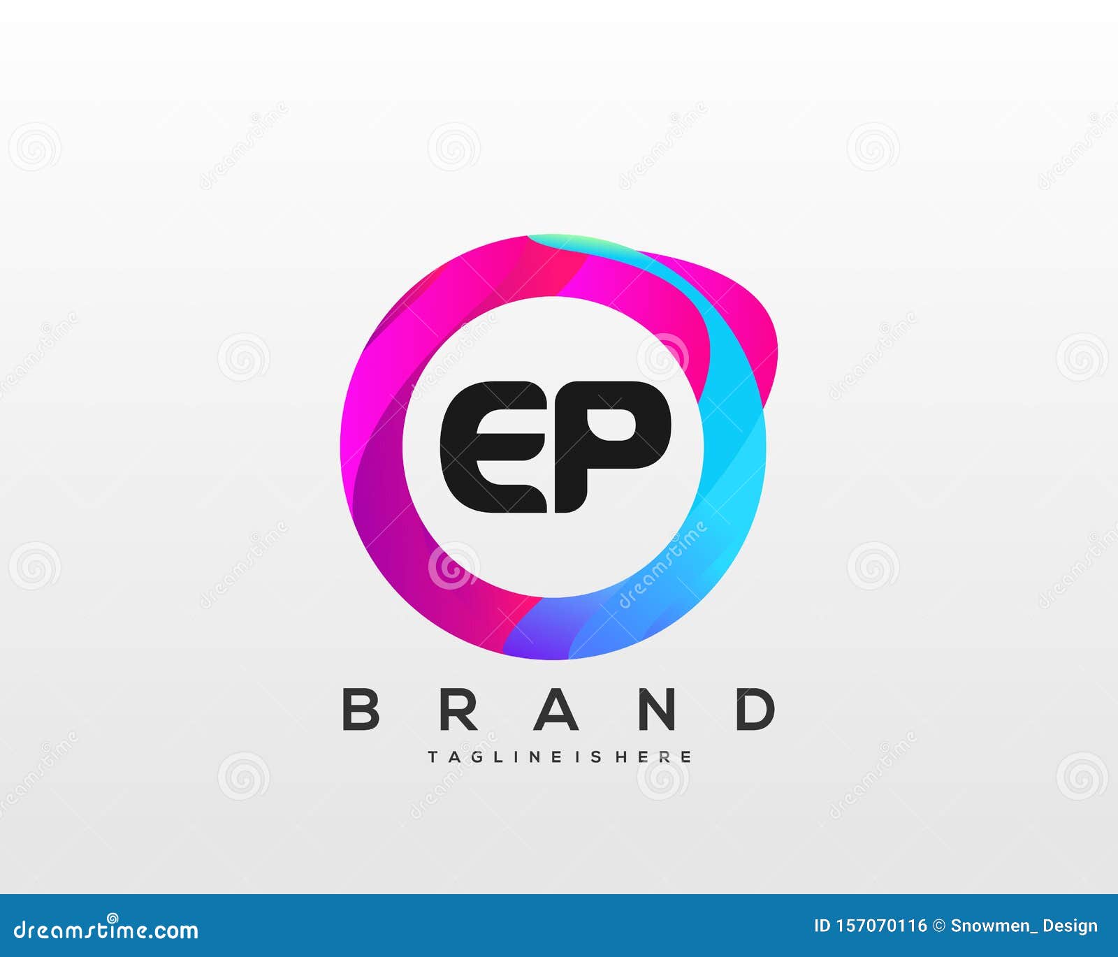Initial Letter EP Logo with Colorful Circle Background, Letter ...