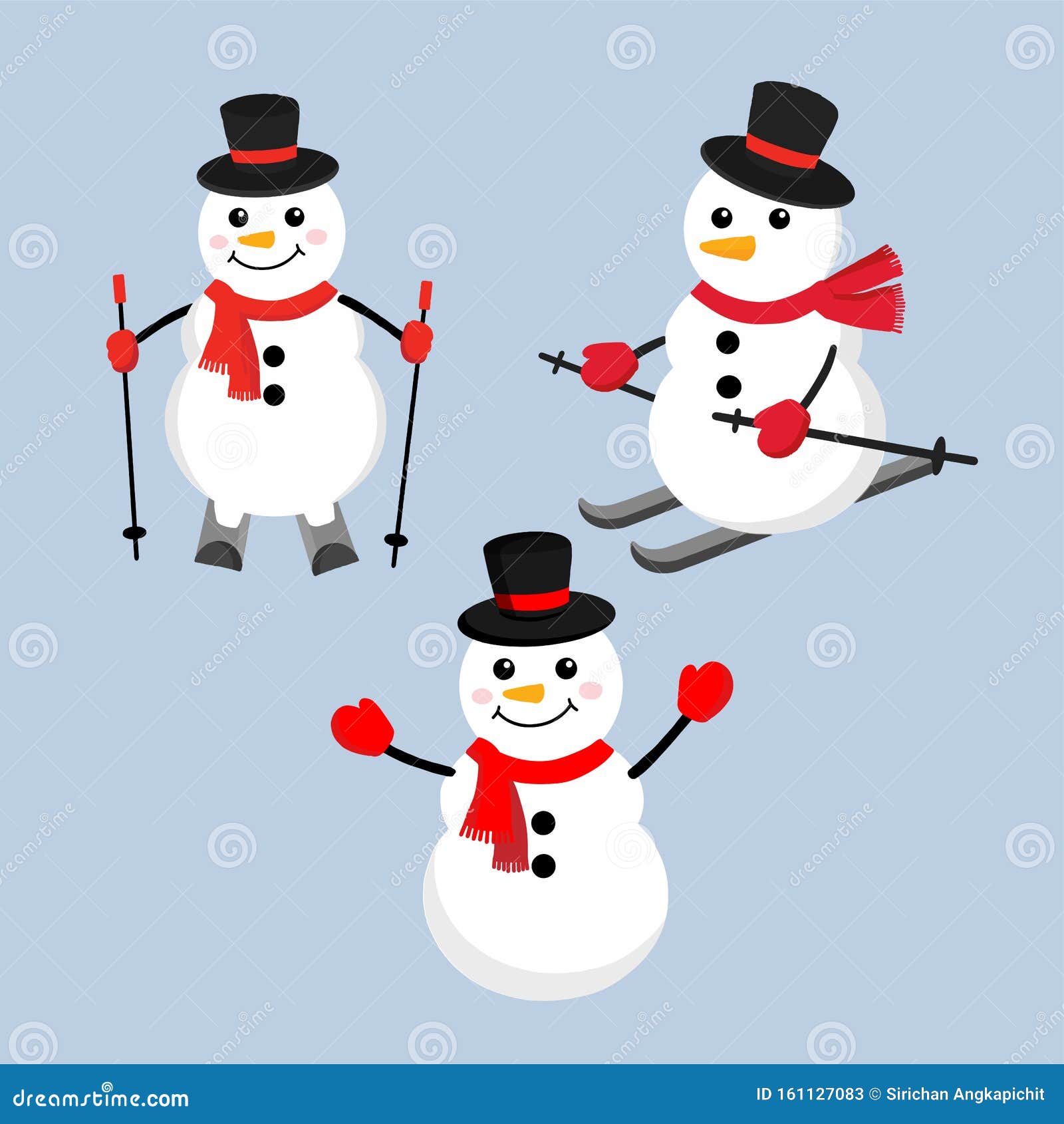 Snowman Skiing Stock Illustrations – 1,460 Snowman Skiing Stock ...