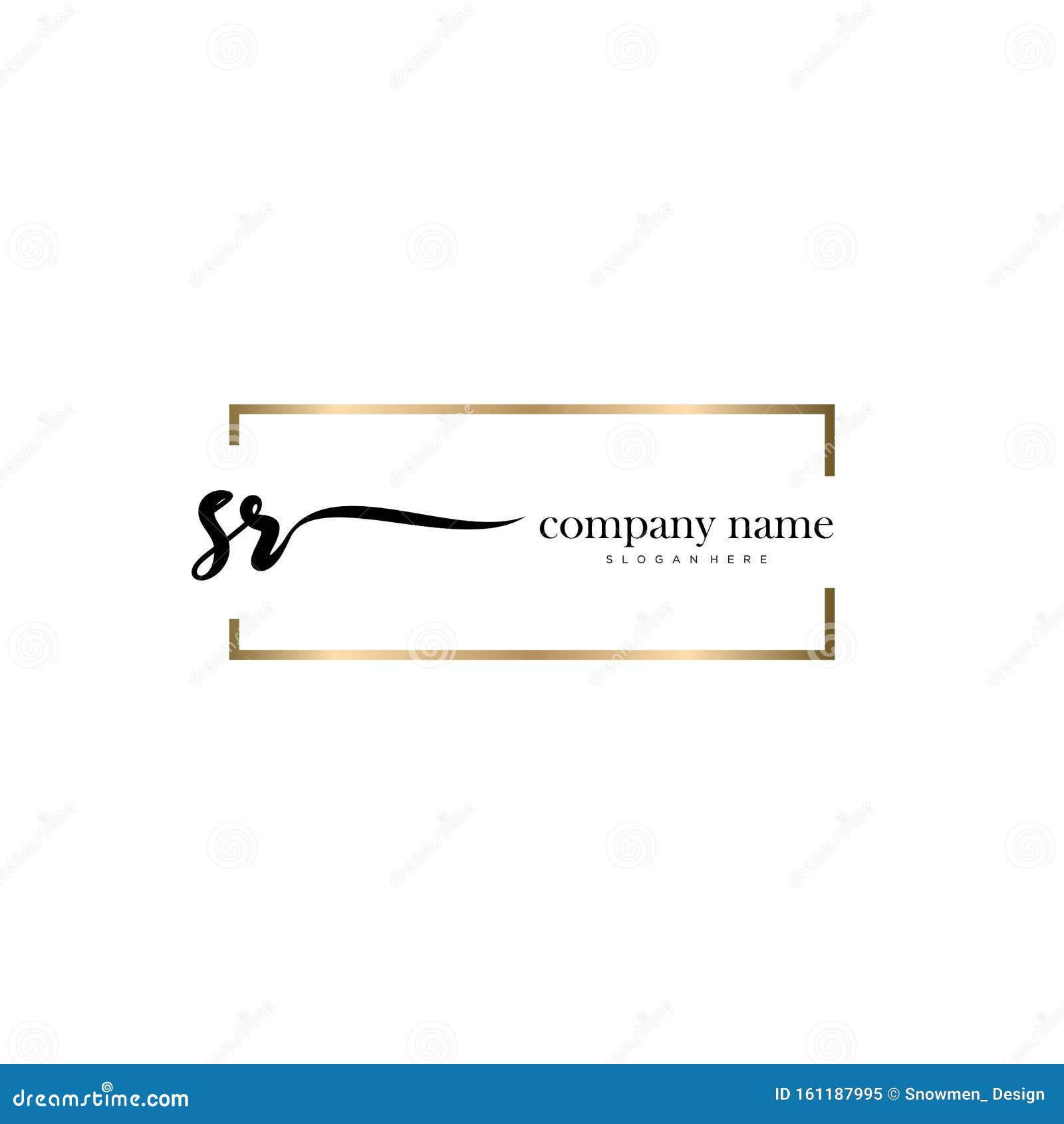SR Initial Handwriting Logo Template Vector. Stock Vector ...