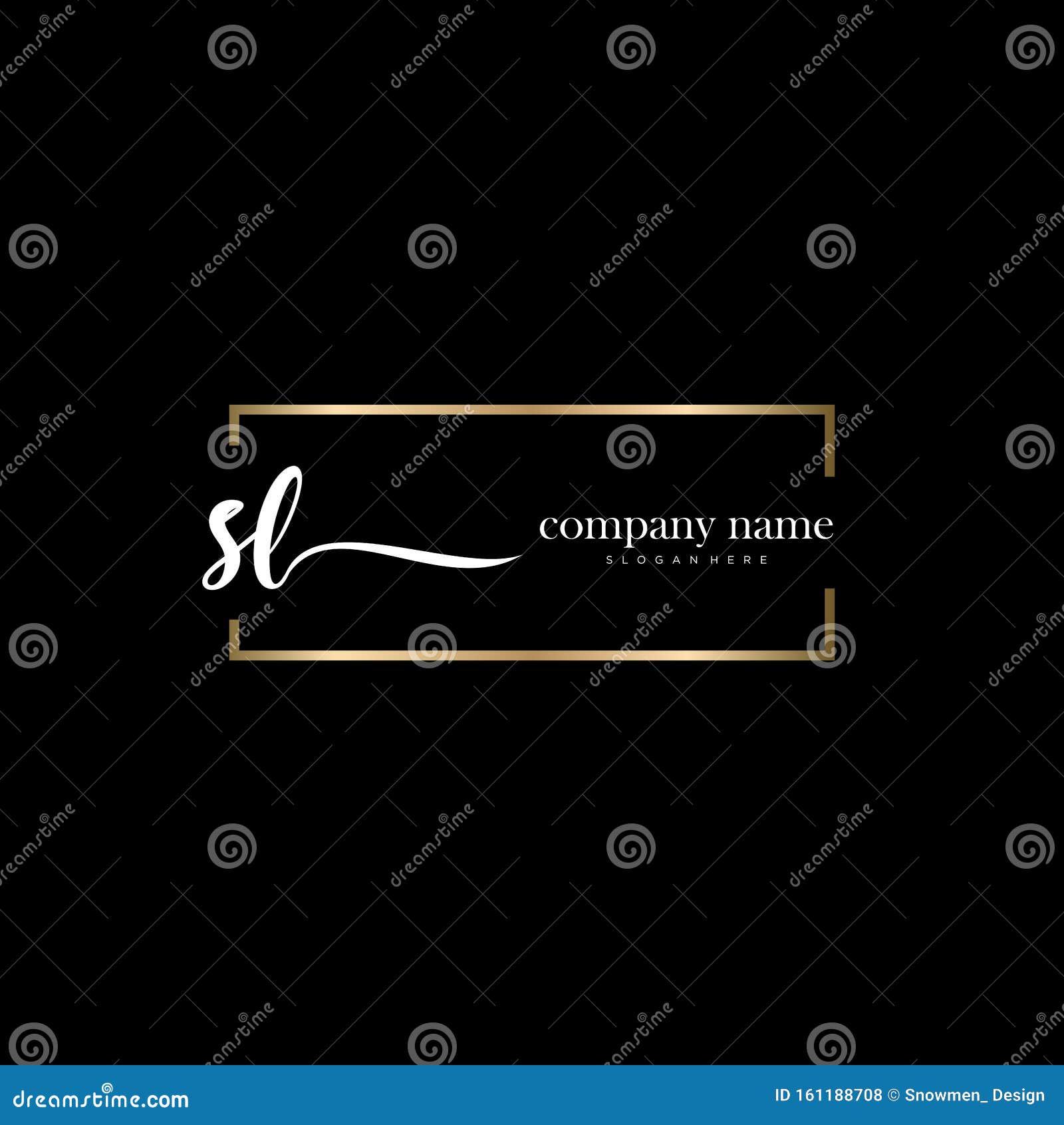 SL Initial Handwriting Logo Template Vector. Stock Illustration ...