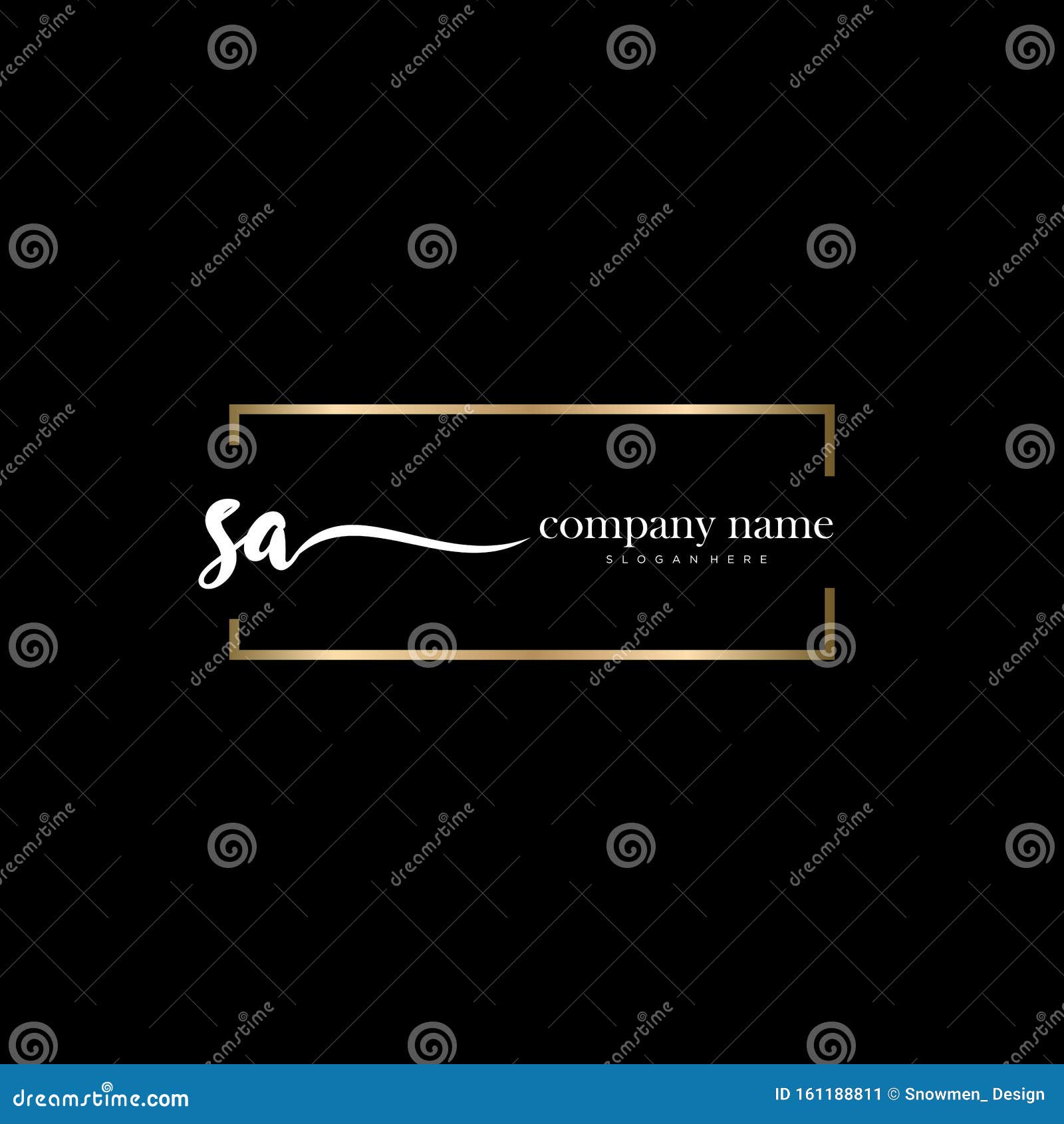 SA Initial Handwriting Logo Template Vector. Stock Illustration ...